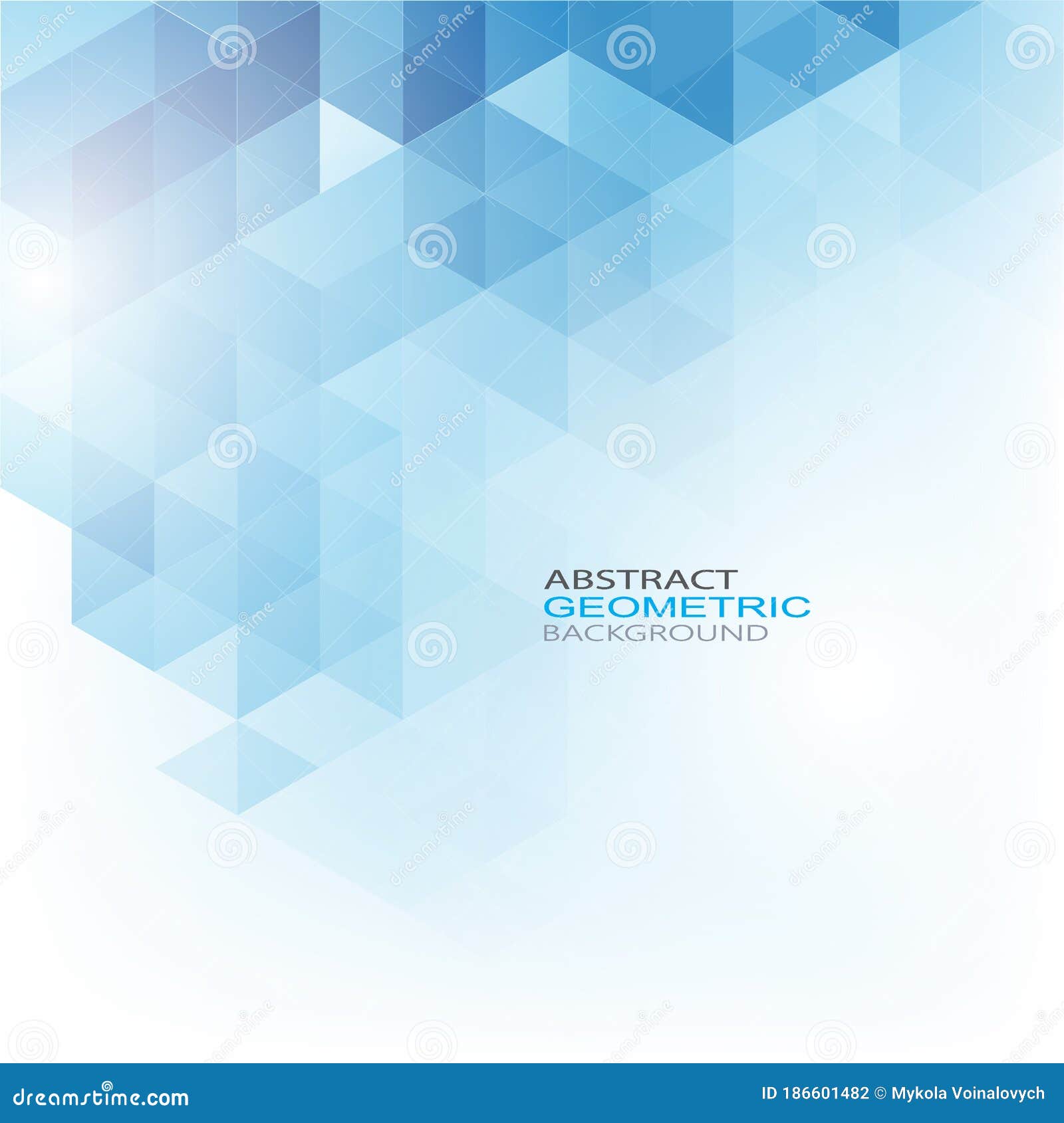 Abstract Modern Geometric Blue Vector Triangle Background Stock ...