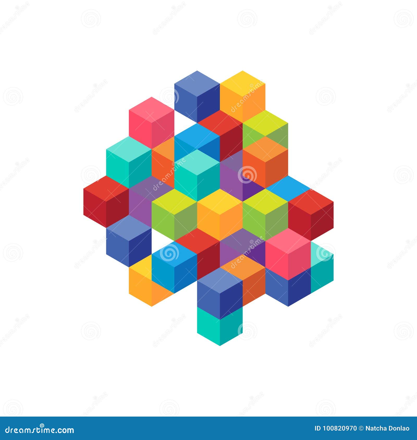 Isometric Structure. Optical Illusion Of Volume. Cartoon Vector ...