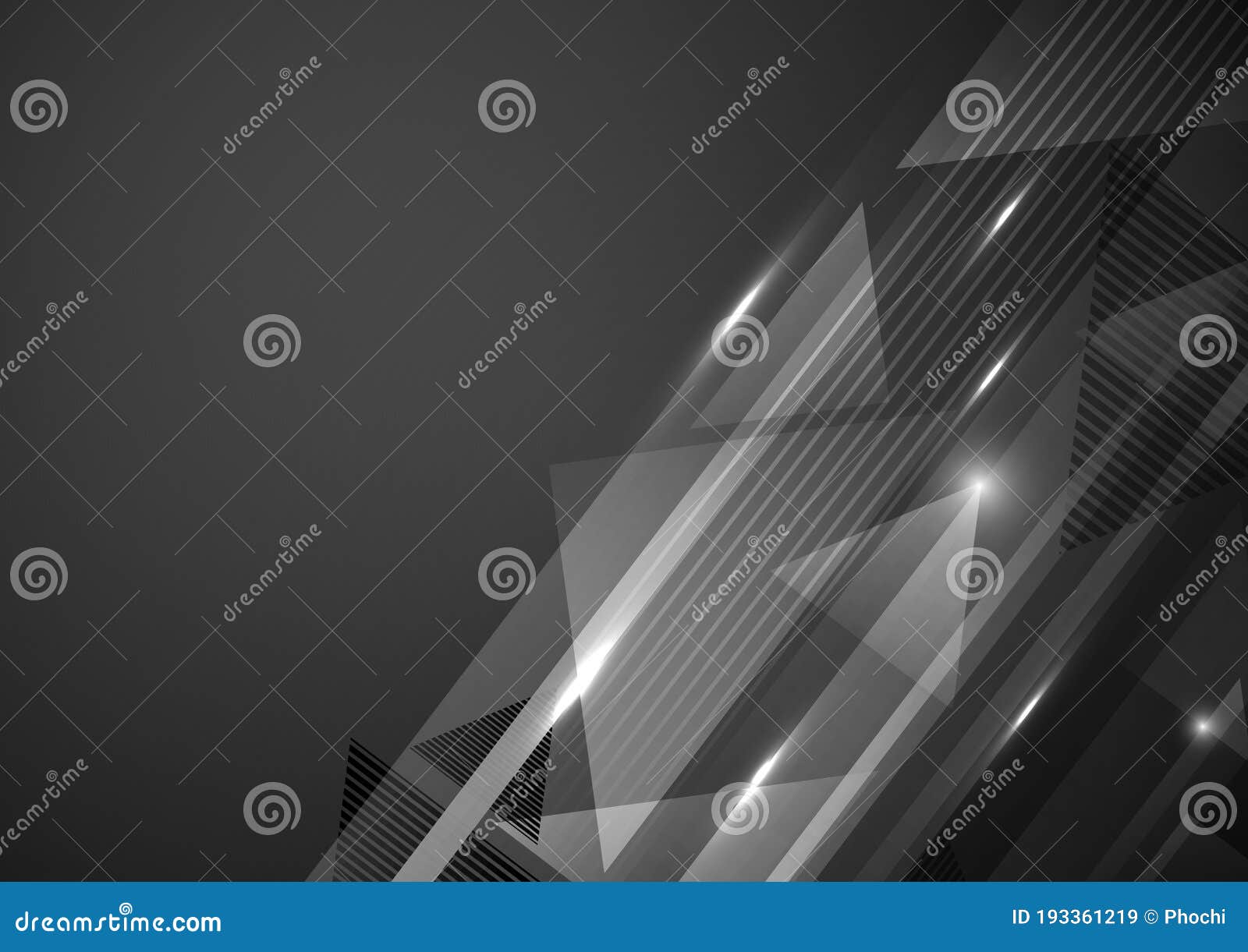 Abstract Modern Geometric Pattern with Lighting on Dark Background ...