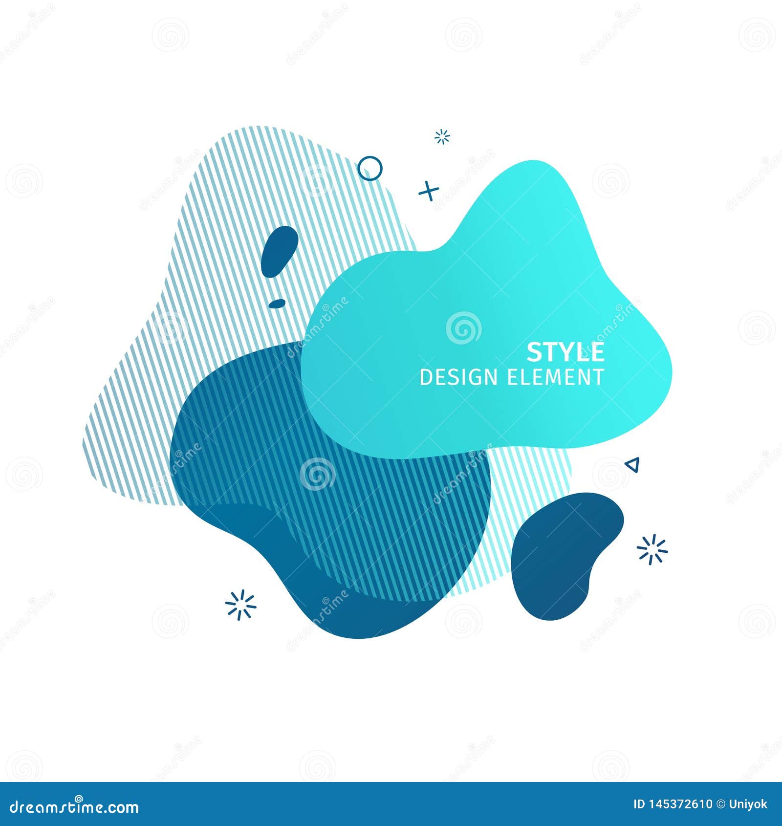 Abstract Modern Graphic Elements. Dynamical Blue Color Form and Line ...