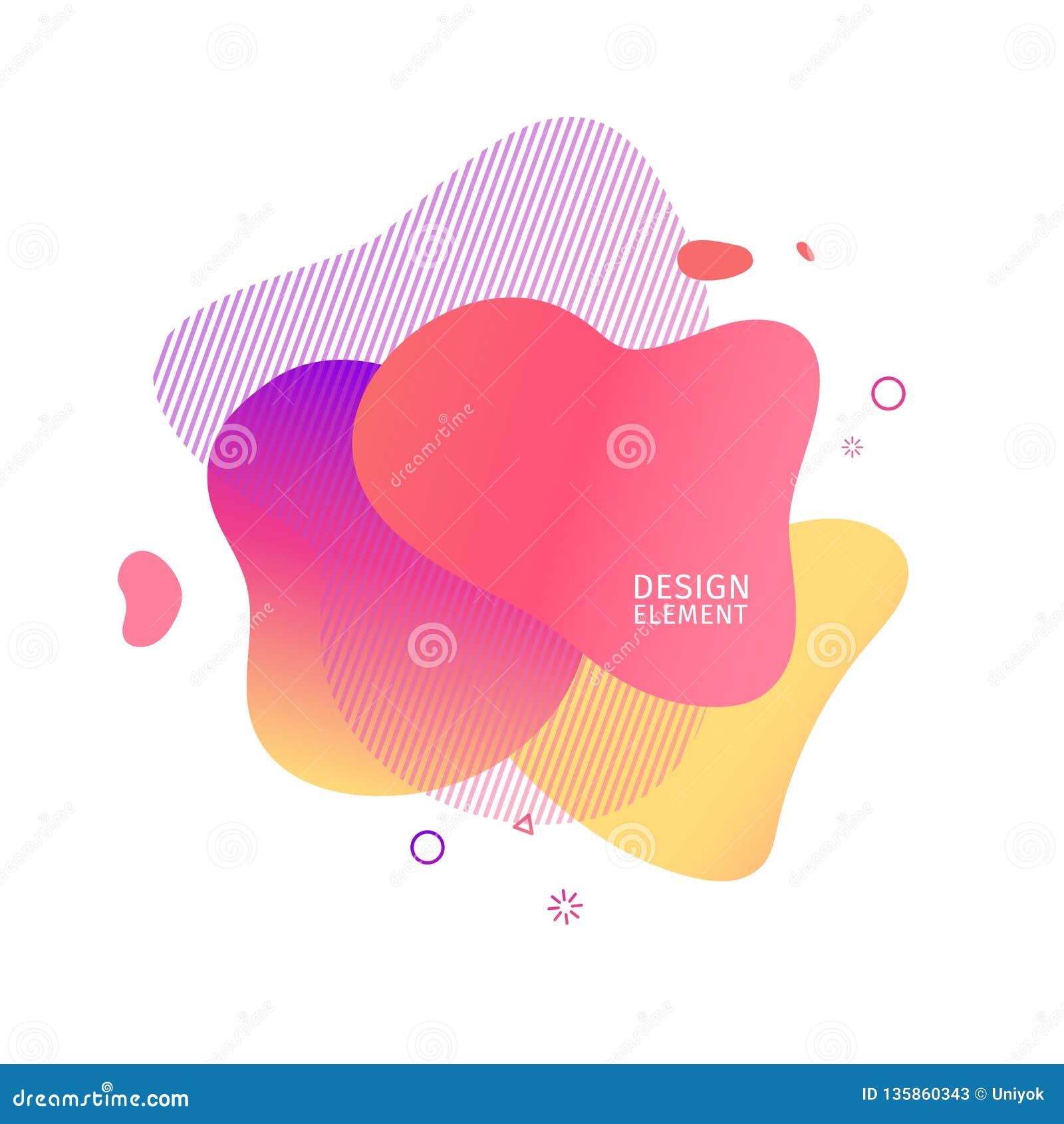 Abstract Modern Graphic Elements. Dynamical Pink Color Form and Line ...
