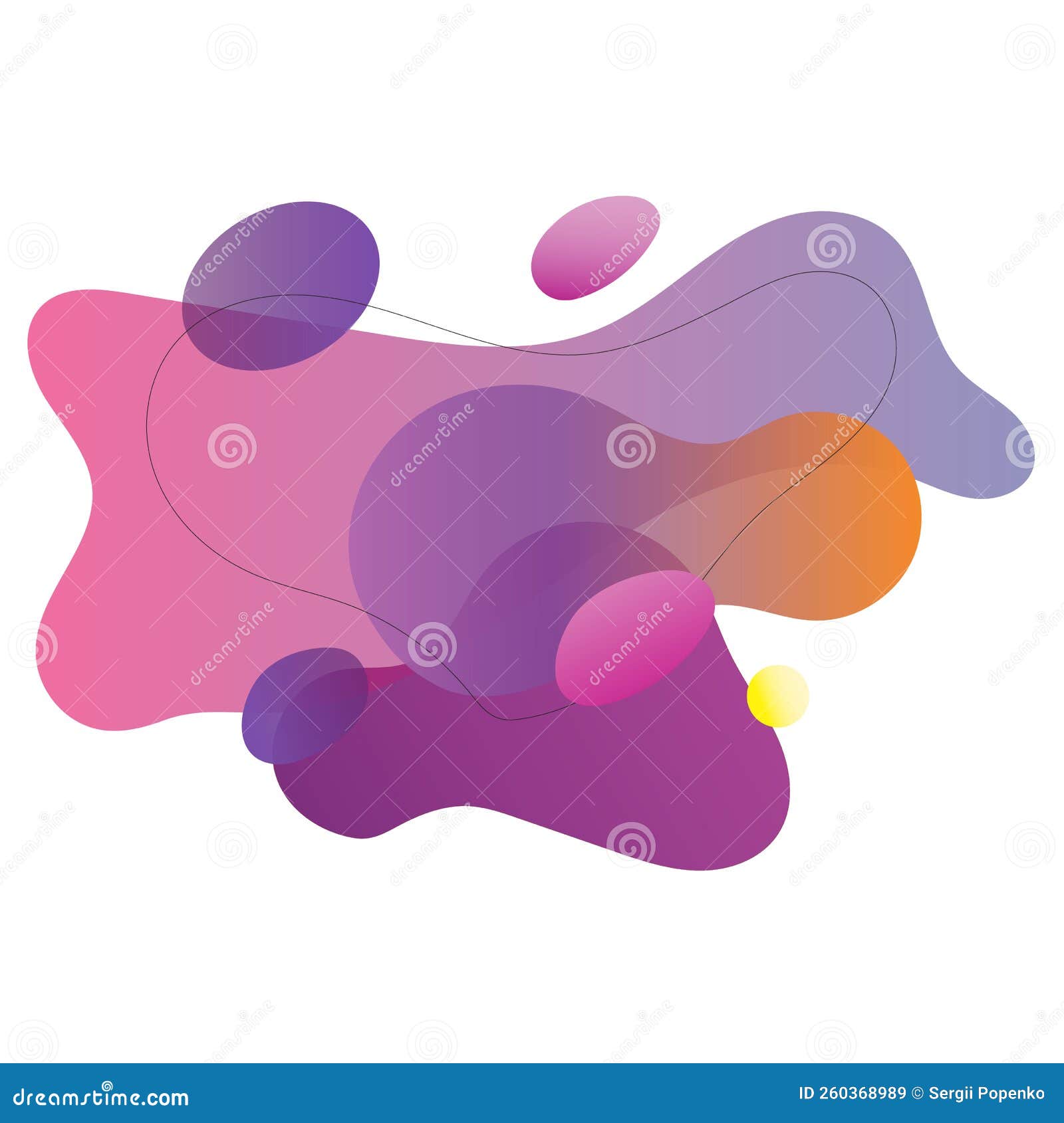 Abstract Modern Graphic Liquid Elements. Dynamical Waves Different ...