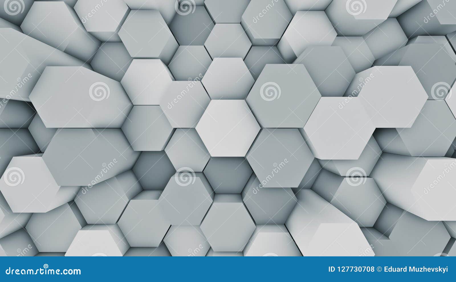 Abstract Modern Hex Surface Background. Blue Hexagonal 3D Illustration ...