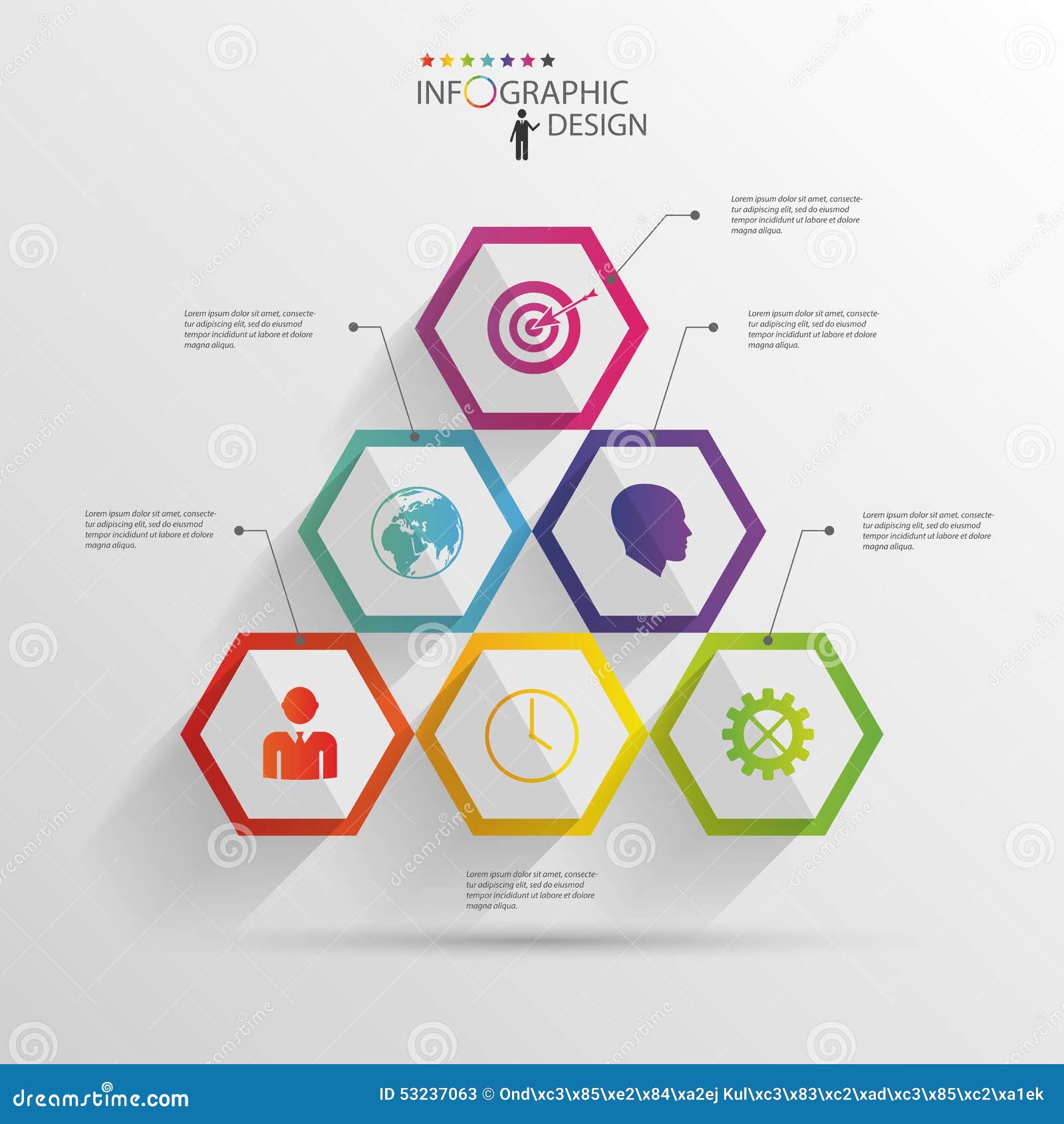 Abstract Modern Hexagonal Infographic. 3d Digital Illustration Stock ...
