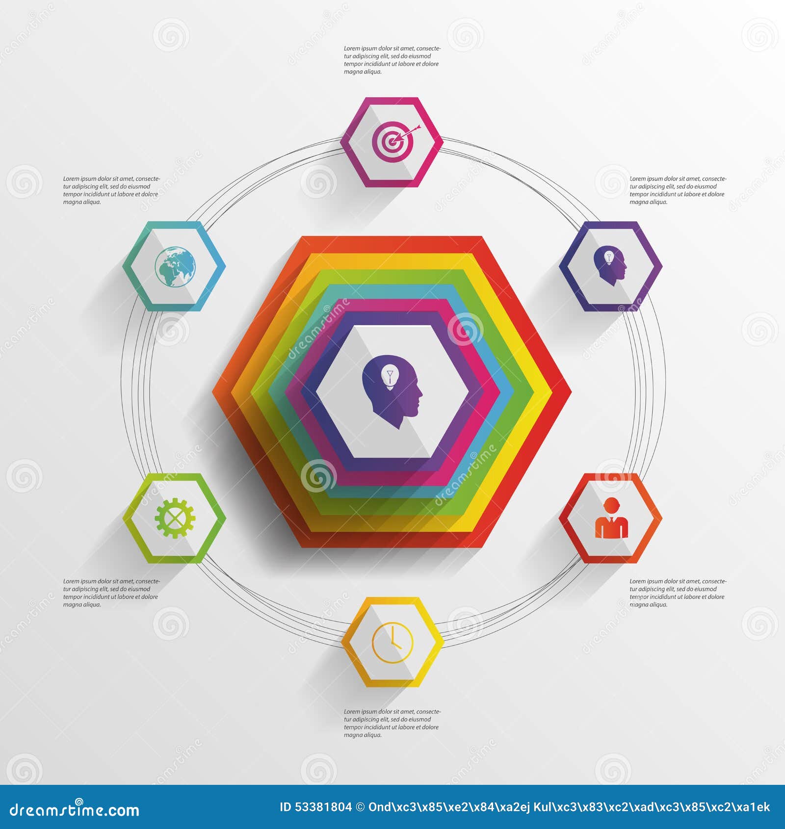 Abstract Modern Hexagonal Infographic. 3d Digital Illustration Stock ...