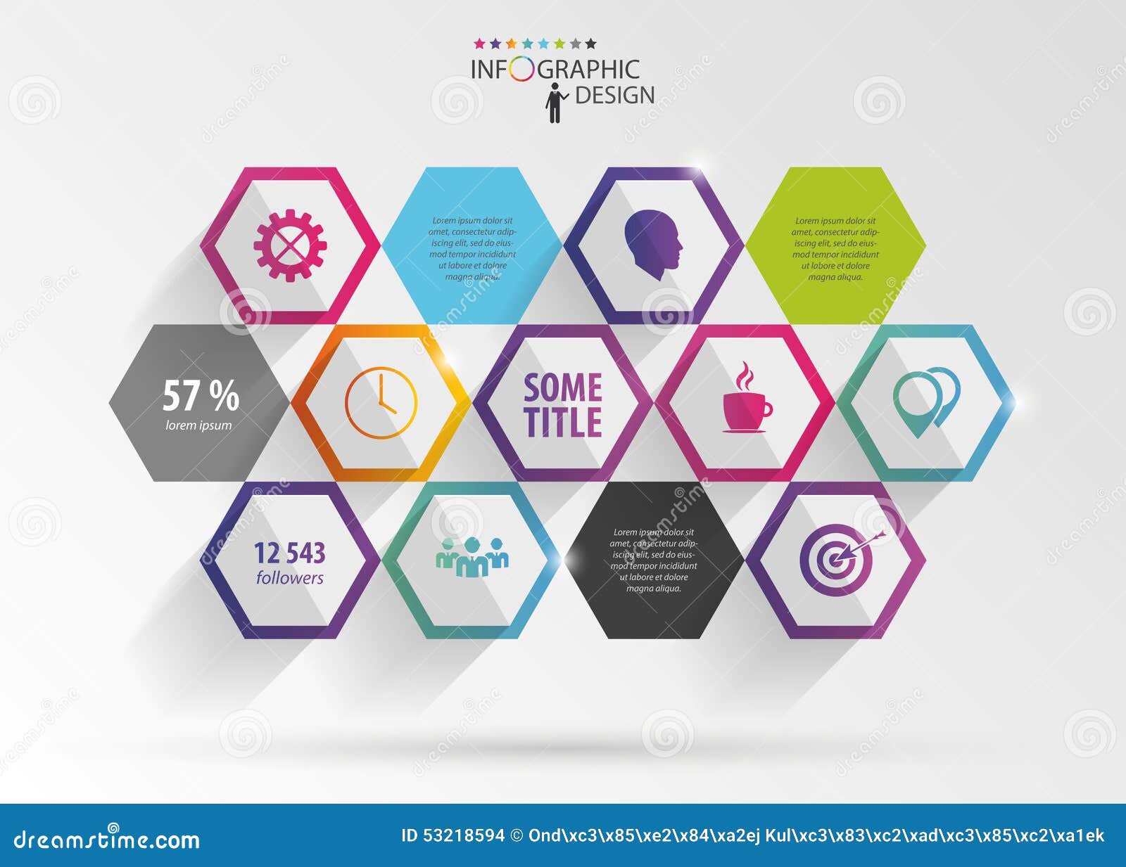 Abstract Modern Hexagonal Infographic. 3d Digital Illustration Stock ...