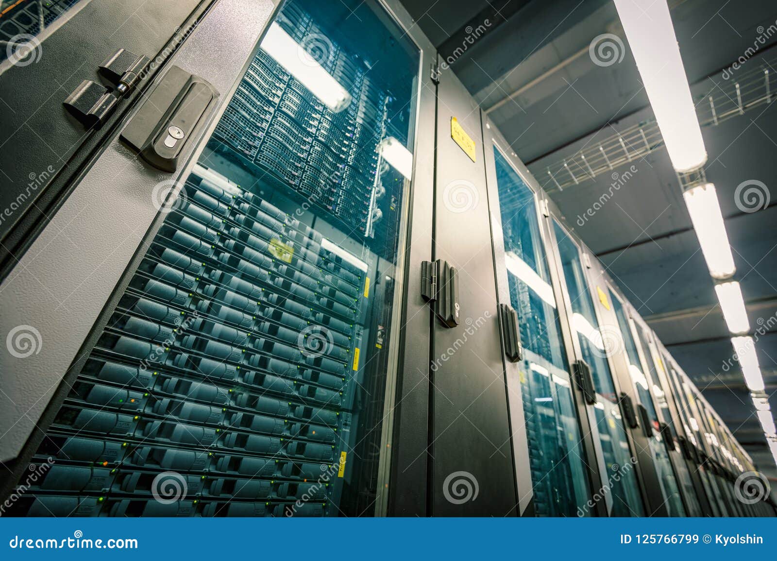 Modern data center room. stock image. Image of communication - 125766799