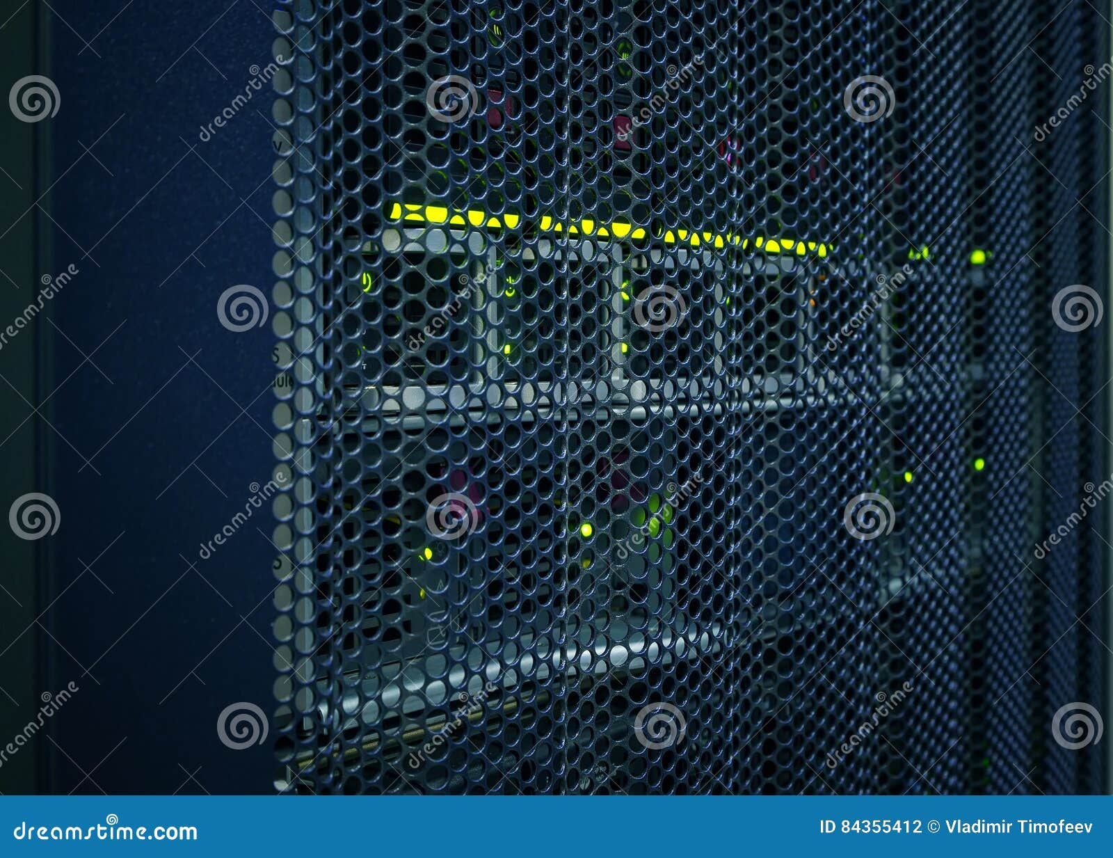 Abstract of Modern High Tech Internet Data Center Room with Rows Racks ...