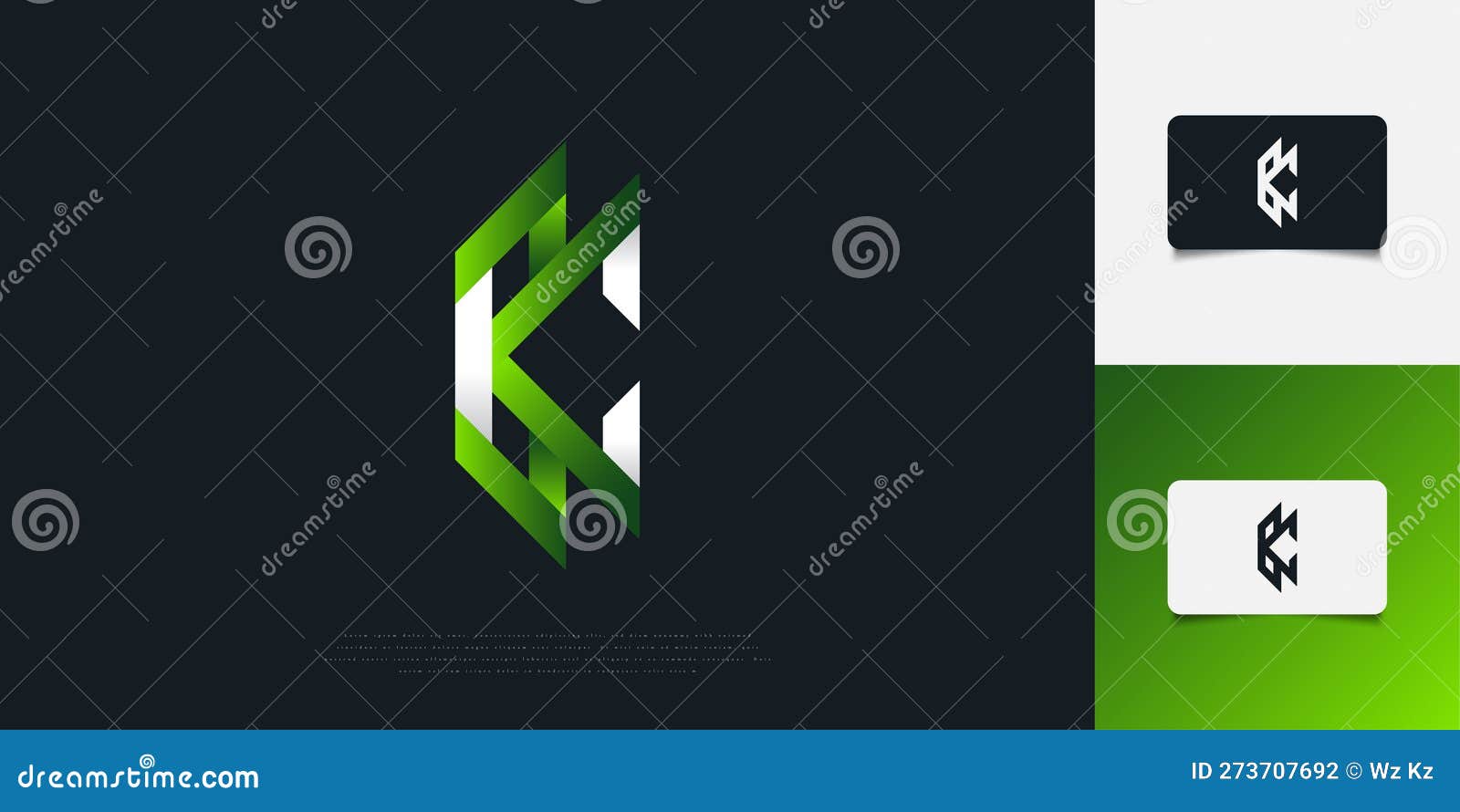 Abstract and Modern Initial Letter K and C Logo Design in White and ...