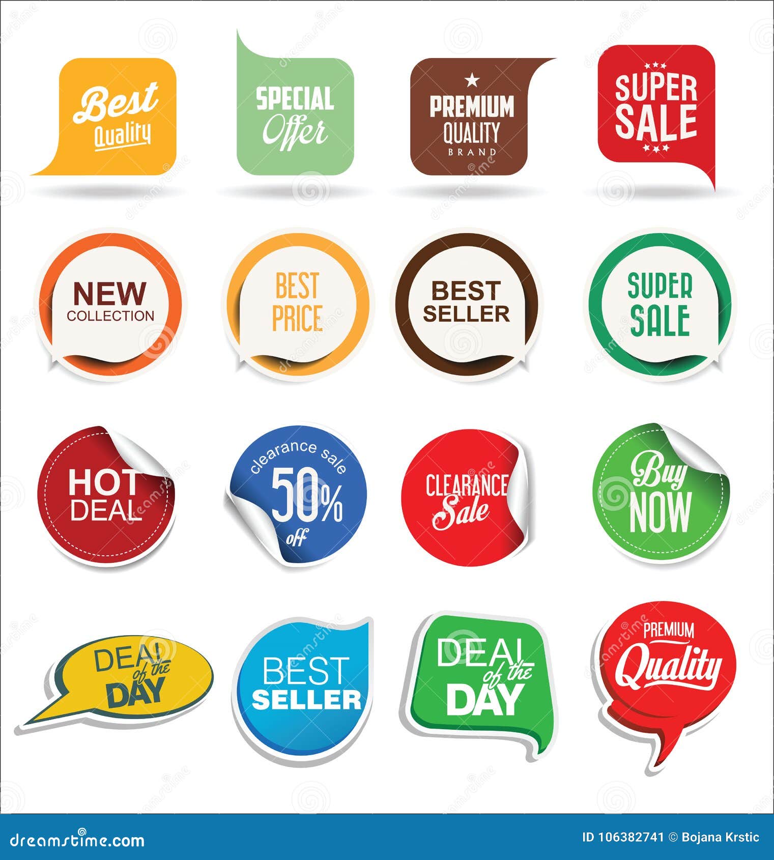 Abstract Modern Label Collection Stock Illustration - Illustration of ...