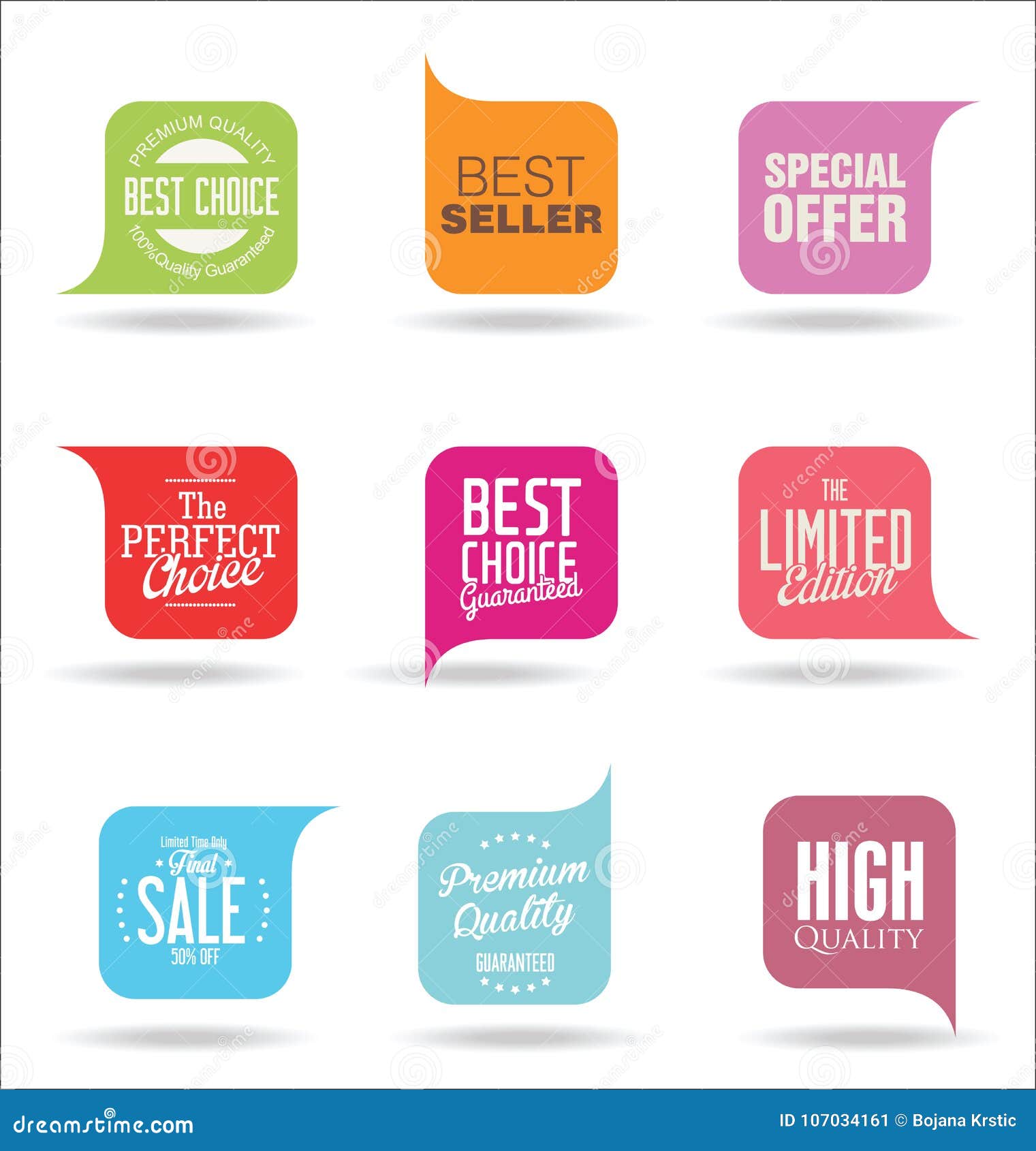 Abstract Modern Label Collection Stock Illustration - Illustration of ...