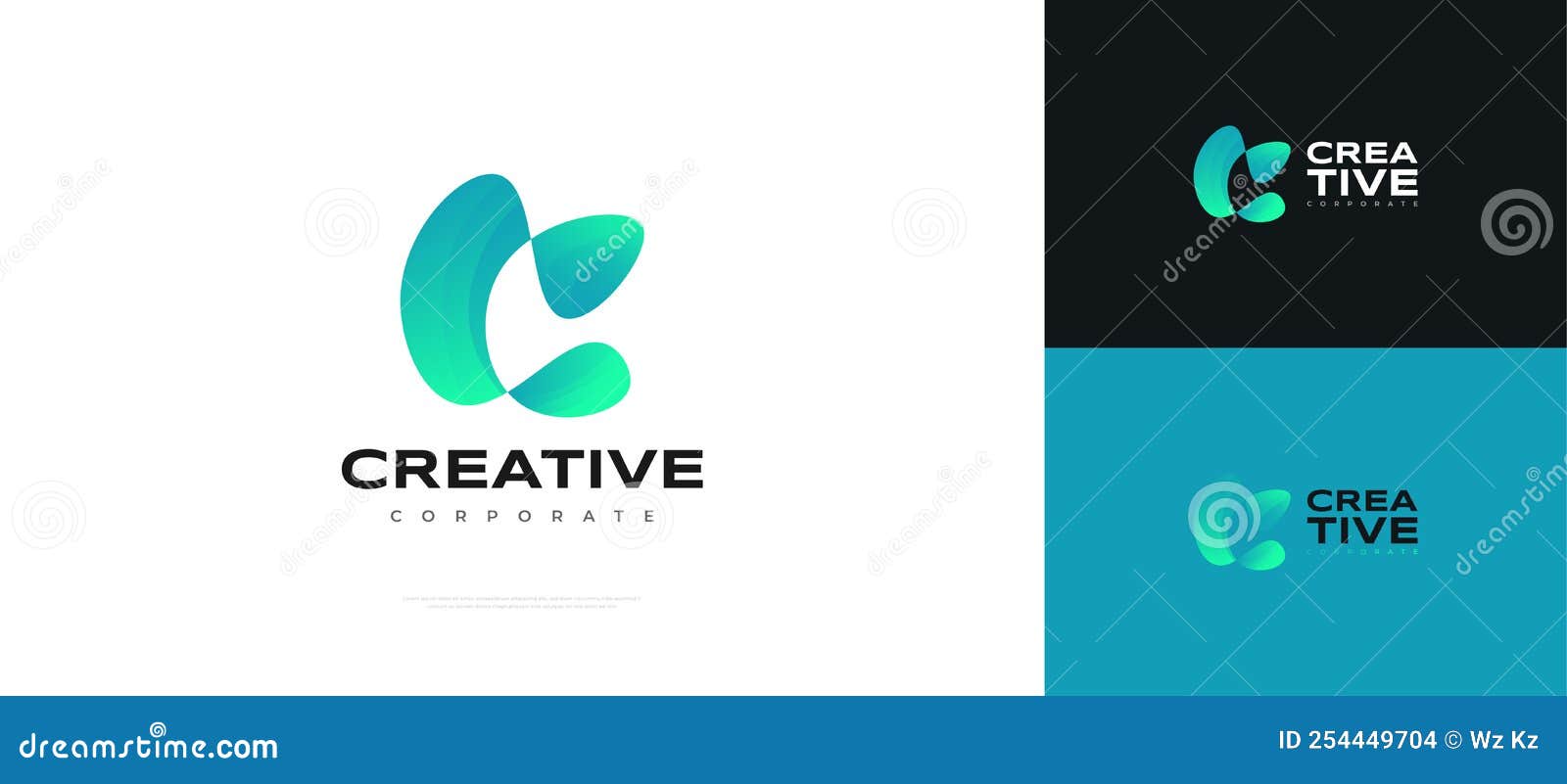 Abstract and Modern Letter C Logo Design in Green Gradient Style Stock ...