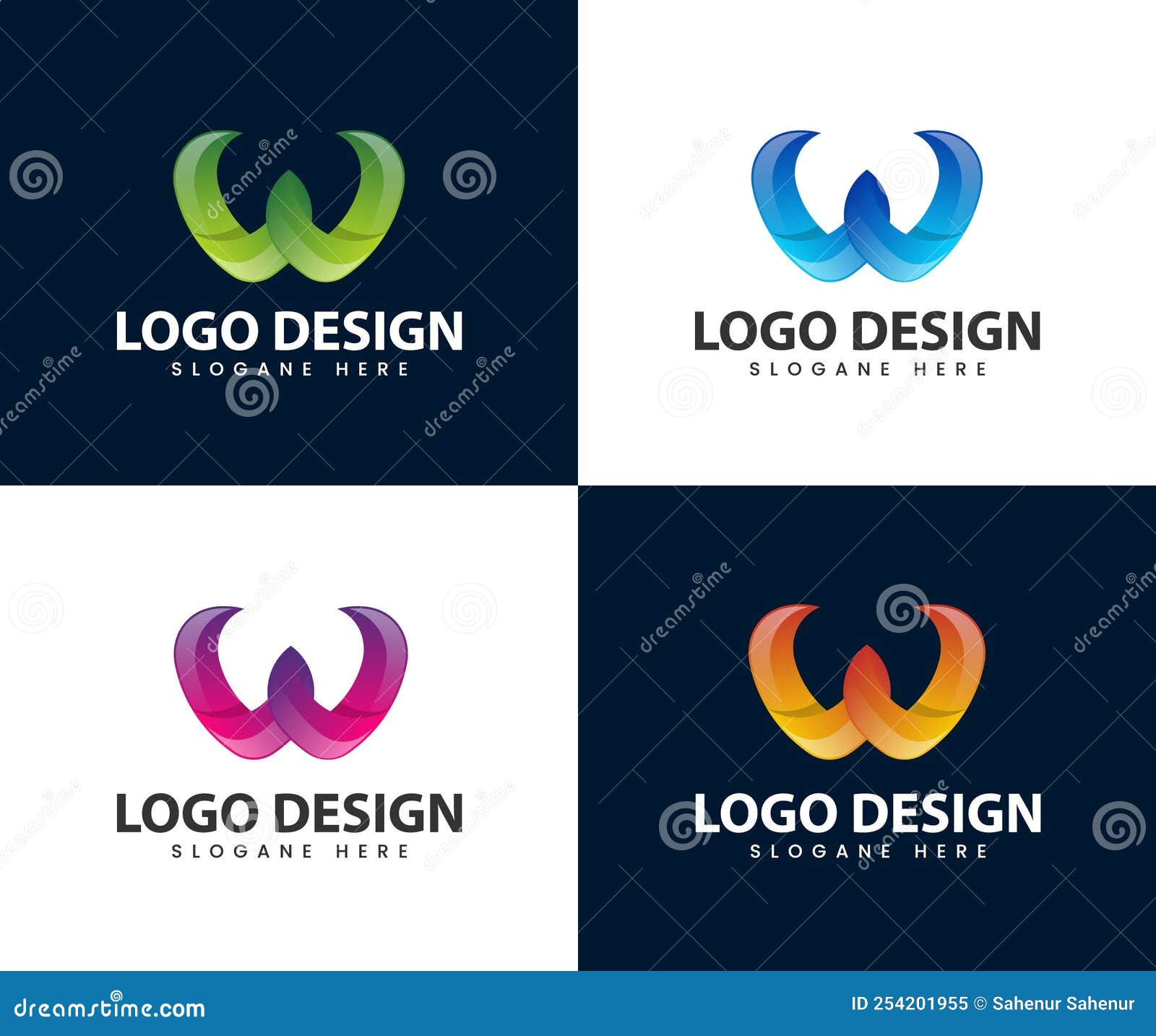 Abstract Modern Letter W Logo Design. W Letter Logo Template Vector ...