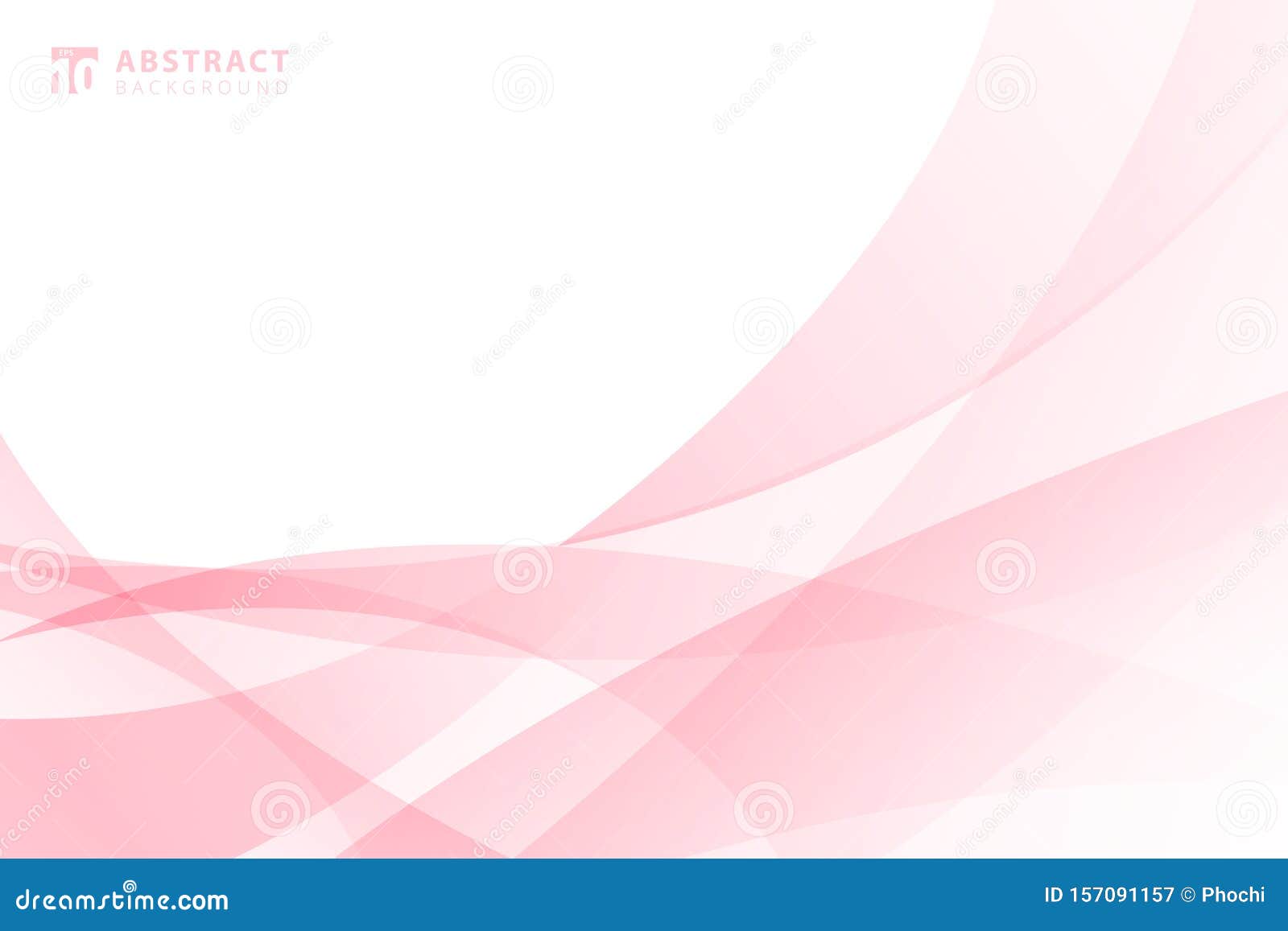 Abstract Modern Light Pink Wave Element on White Background with Space ...