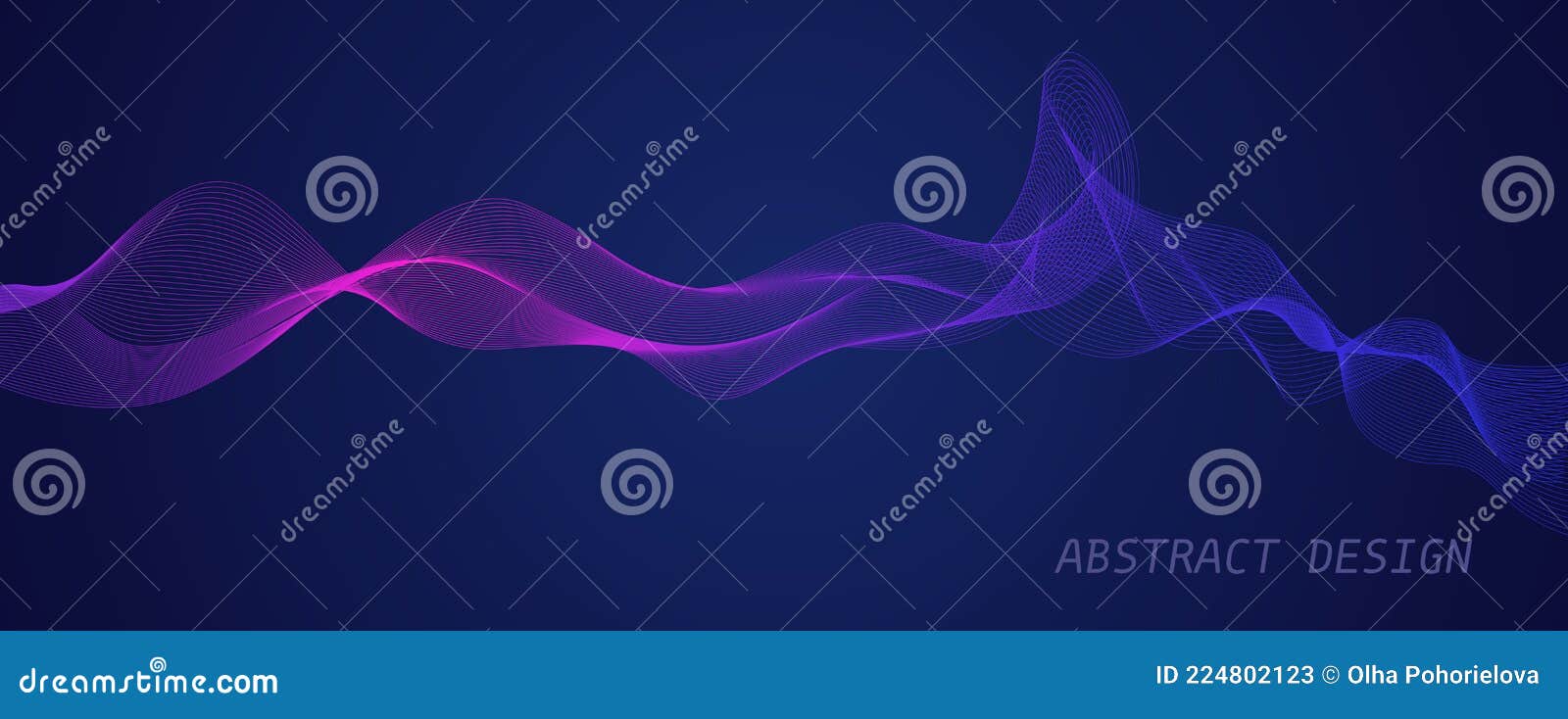 Abstract Modern Linear Design on Blue Background Stock Illustration ...