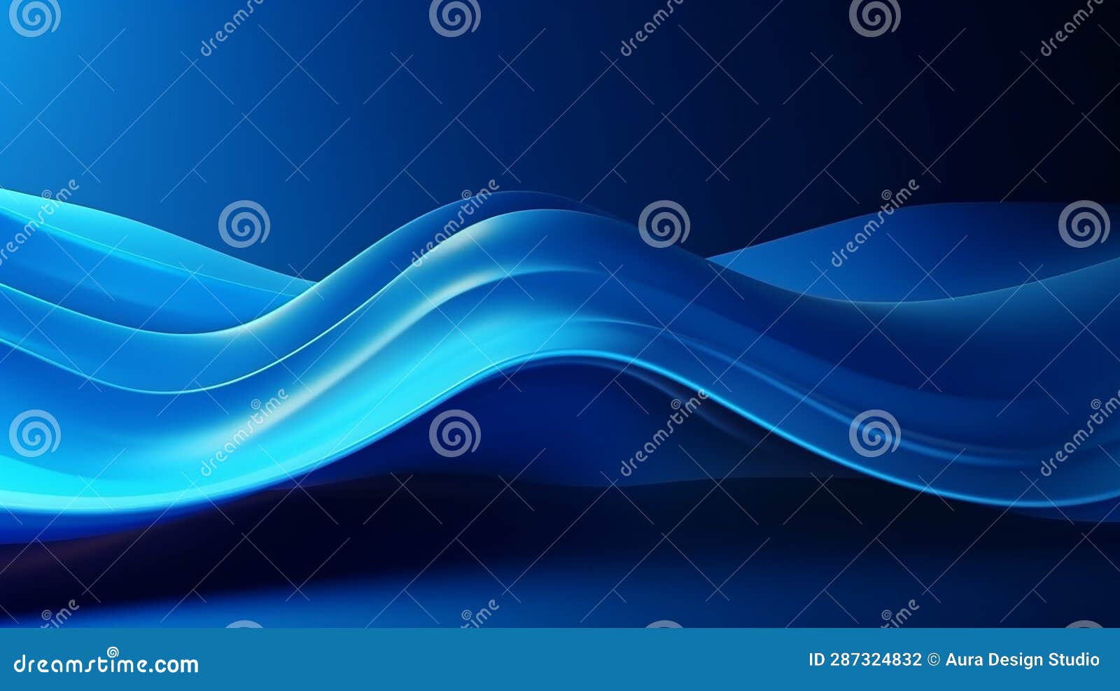 Abstract Modern Minimal Wallpaper with Blue Waves on Dark Blue ...