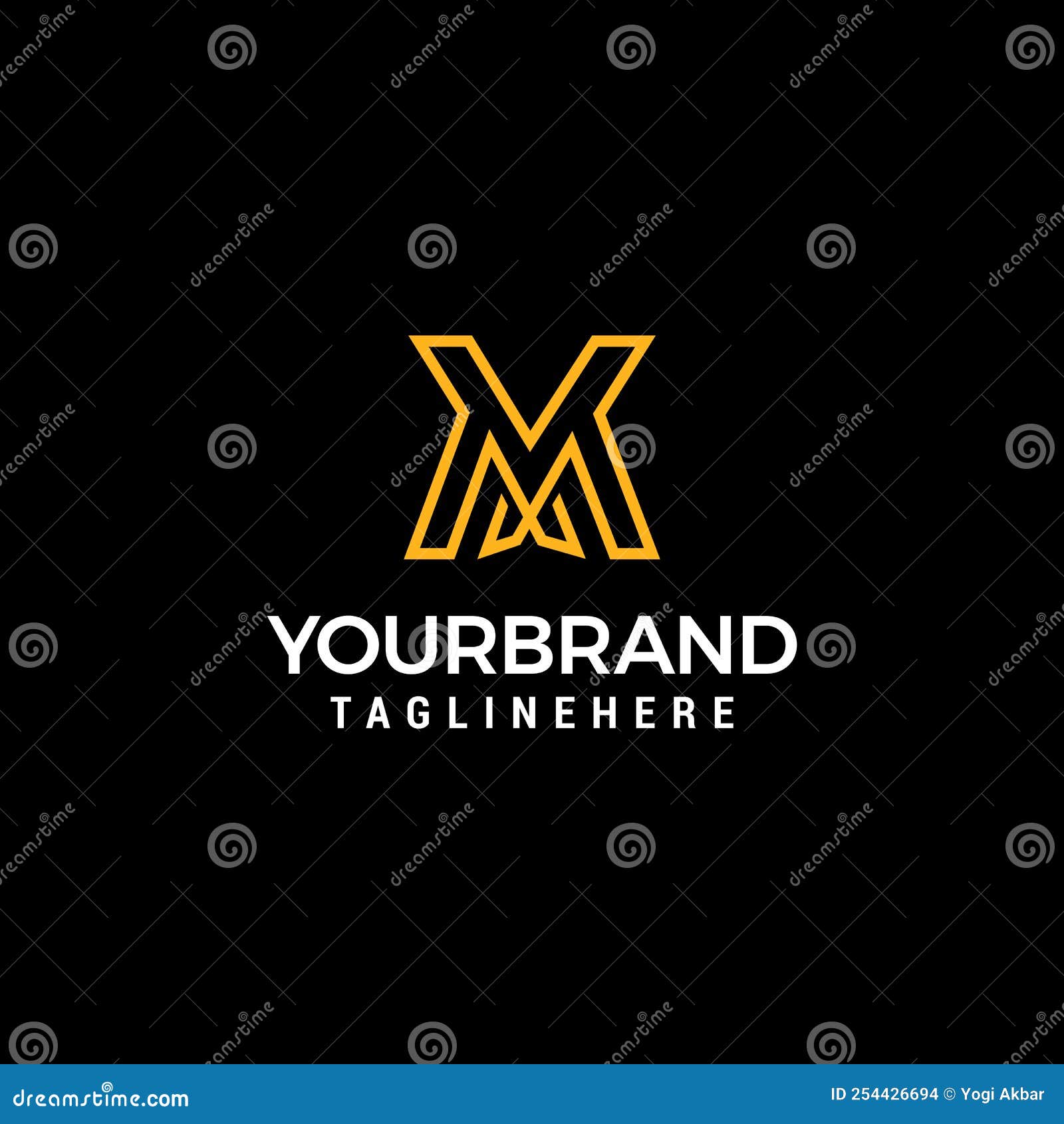 Abstract Modern Minimalist Letter YM MY Logo Design Template Stock ...