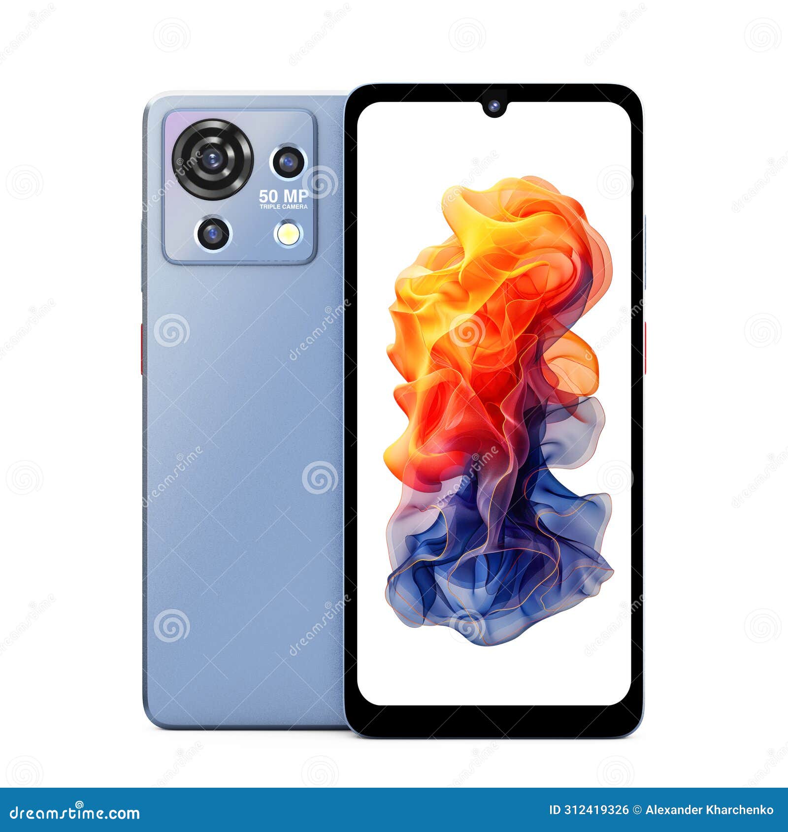 Abstract Modern Mobile Phone Smartphone Front and Back View. 3d ...