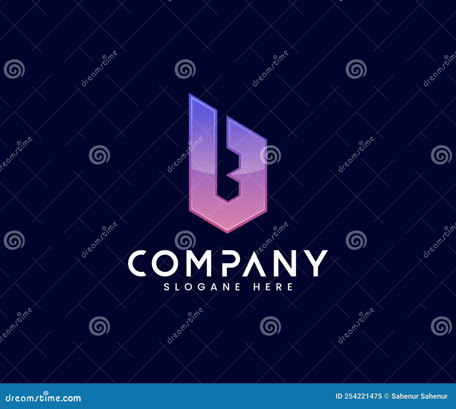 Abstract Modern Negative Space Initial Letter B Logo Design Stock ...