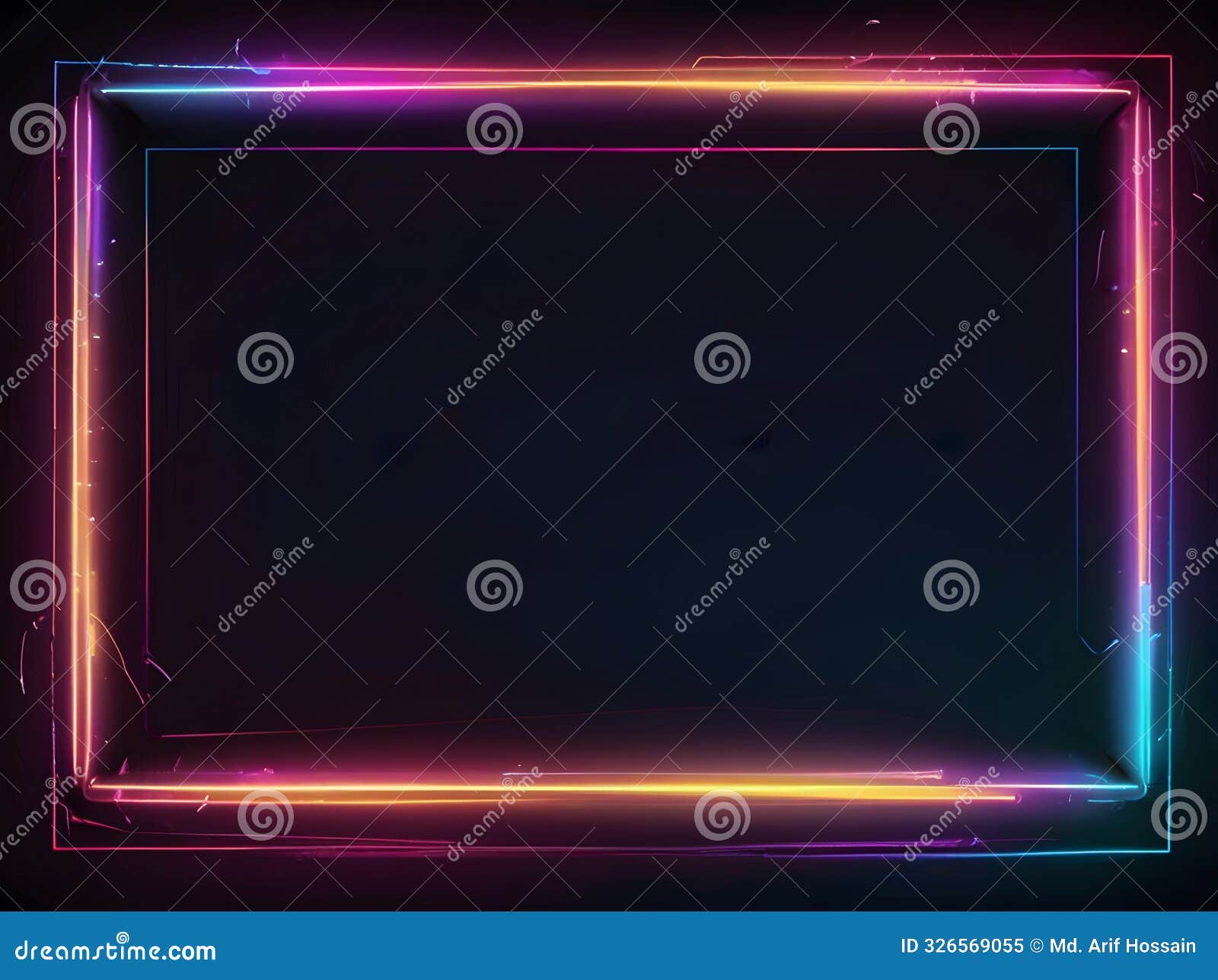 Abstract Modern Neon Frame Background Generative by Ai Stock ...