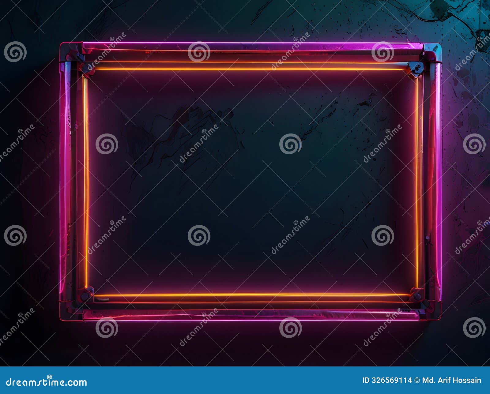 Abstract Modern Neon Frame Background Generative by Ai Stock ...