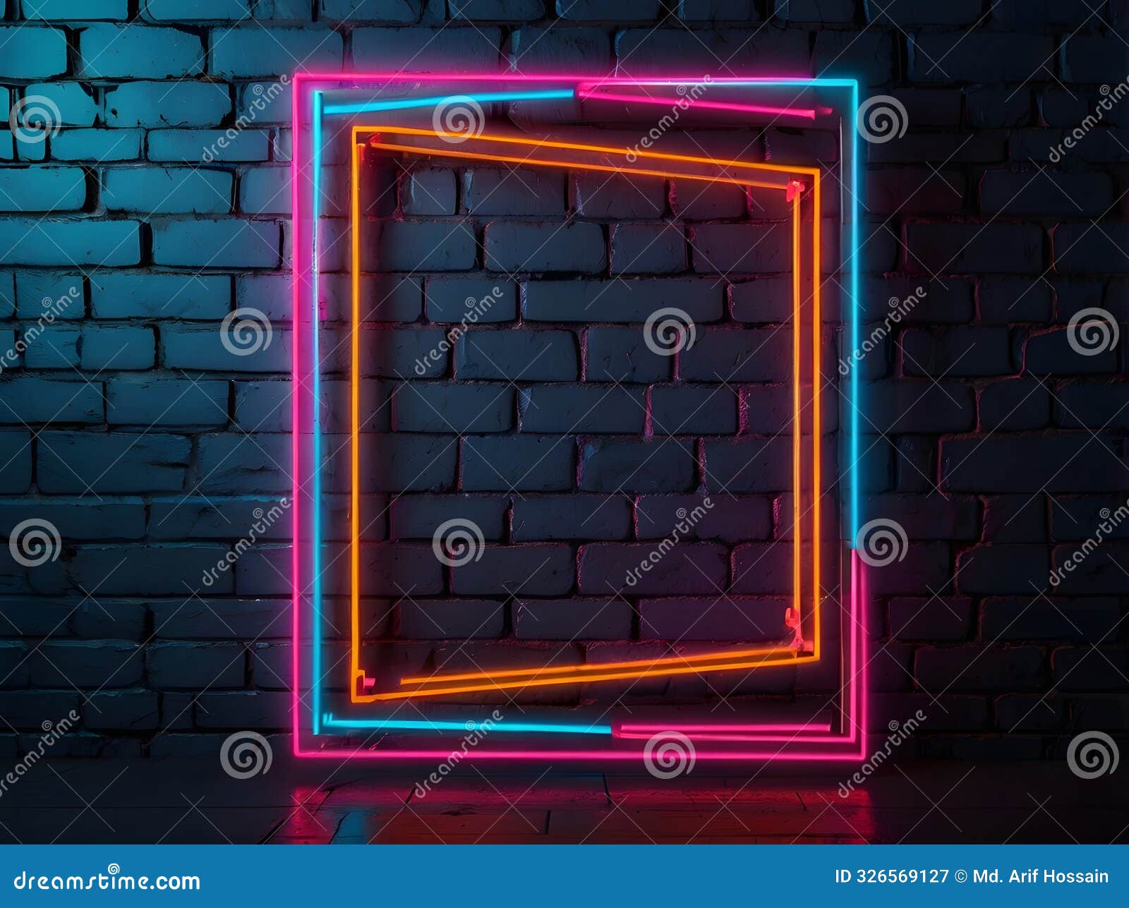 Abstract Modern Neon Frame Background Generative by Ai Stock ...