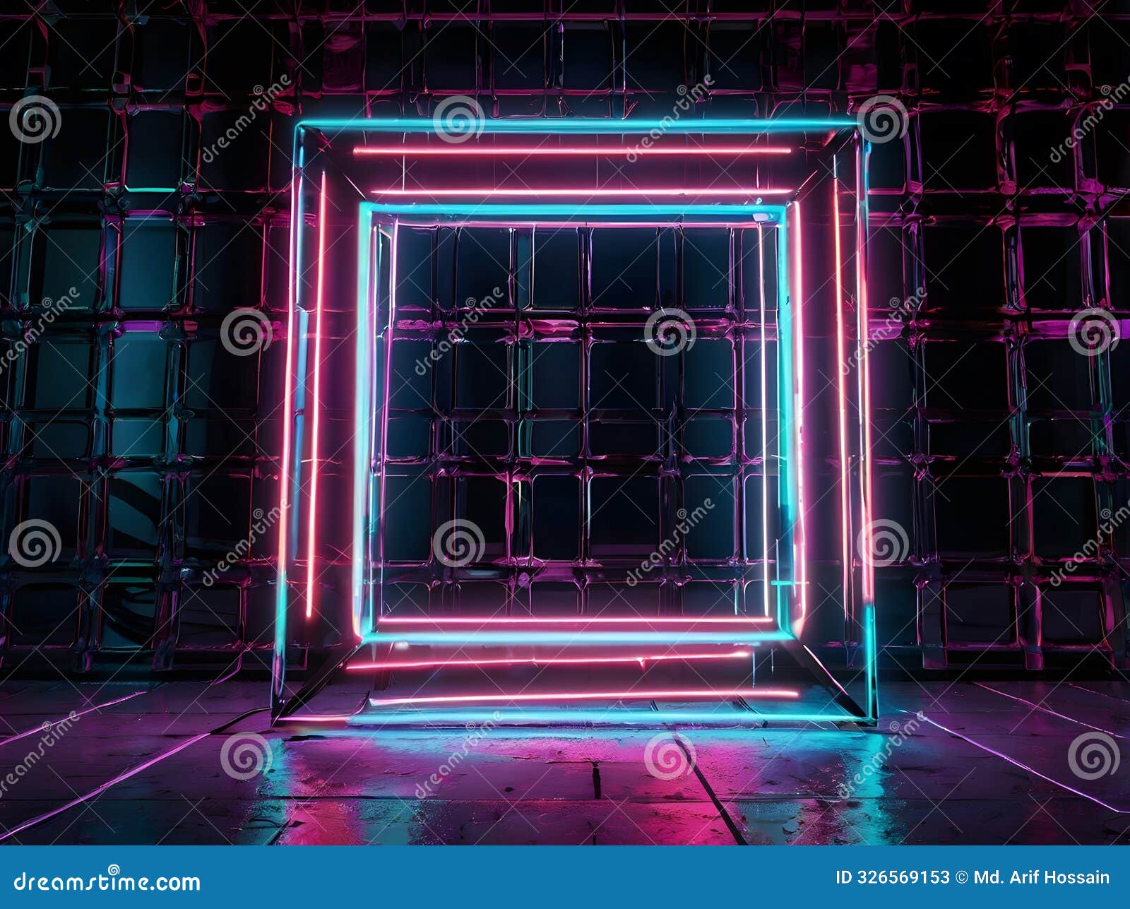Abstract Modern Neon Frame Background Generative by Ai Stock ...