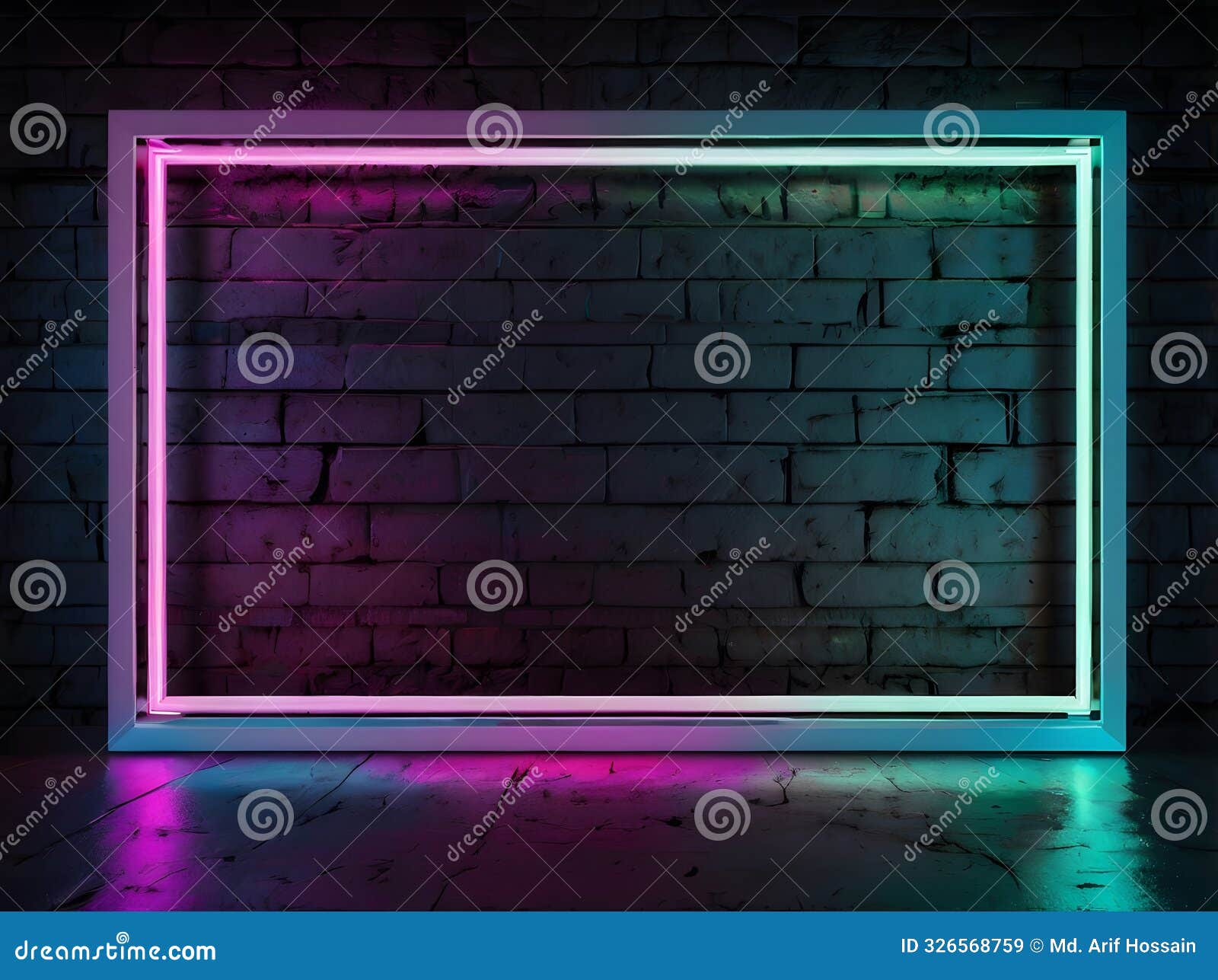 Abstract Modern Neon Frame Background Generative by Ai Stock ...