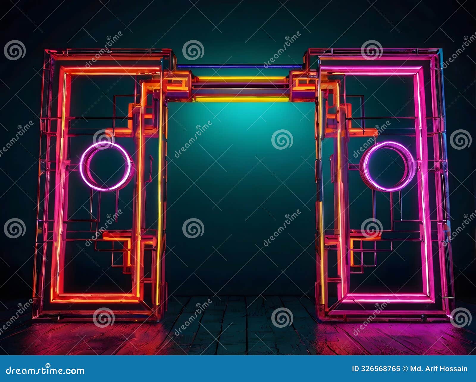 Abstract Modern Neon Frame Background Generative by Ai Stock ...