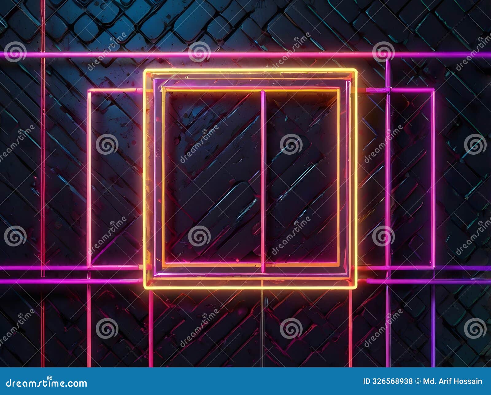 Abstract Modern Neon Frame Background Generative by Ai Stock ...