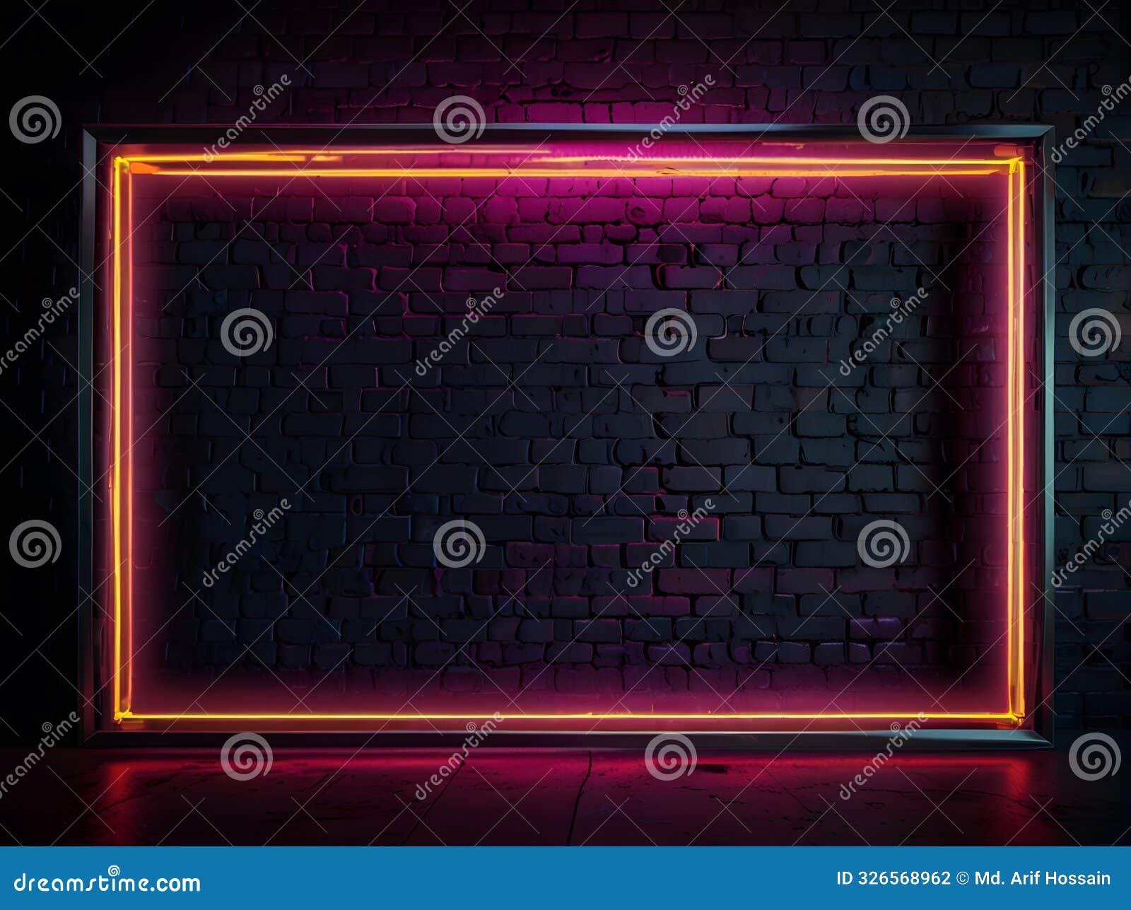Abstract Modern Neon Frame Background Generative by Ai Stock ...