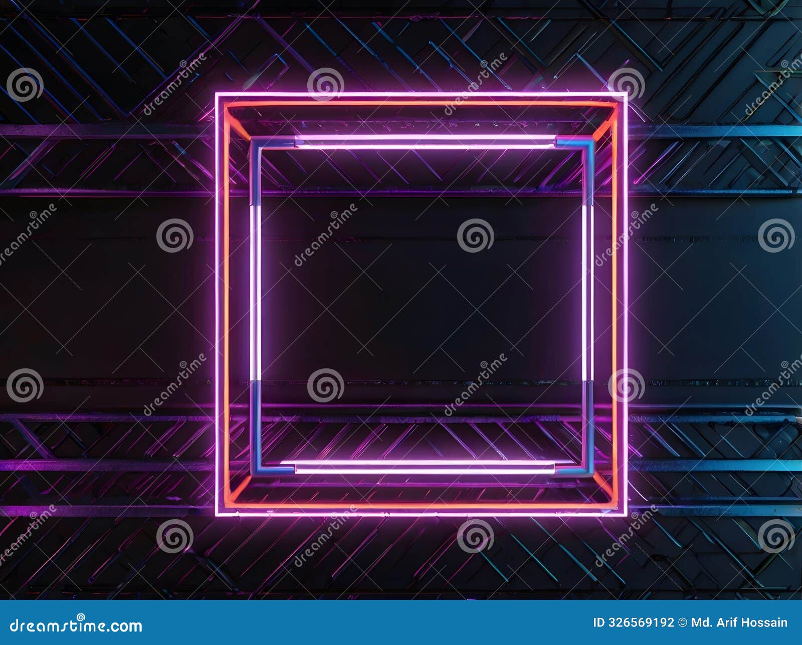 Abstract Modern Neon Frame Background Generative by Ai Stock ...