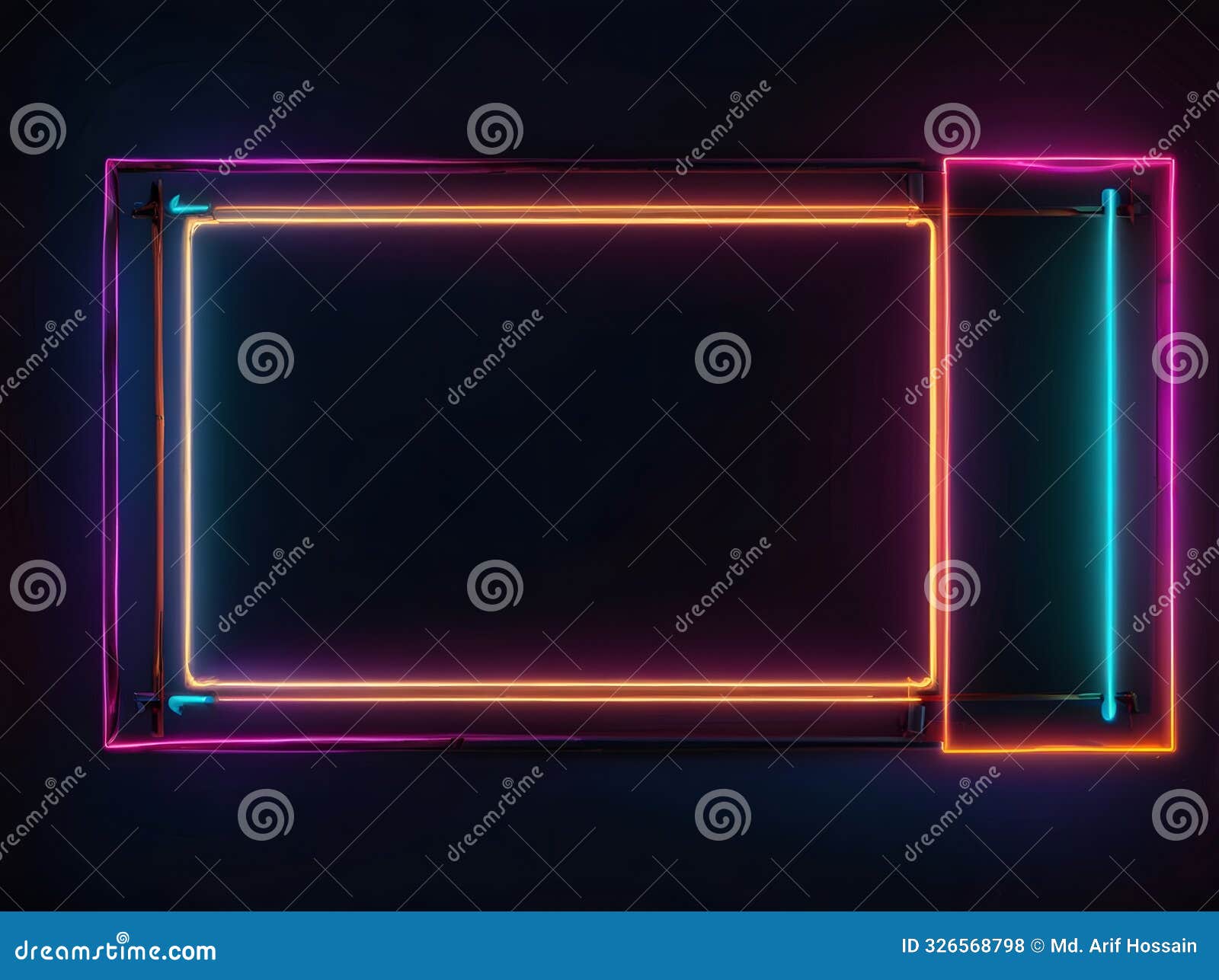 Abstract Modern Neon Frame Background Generative by Ai Stock ...