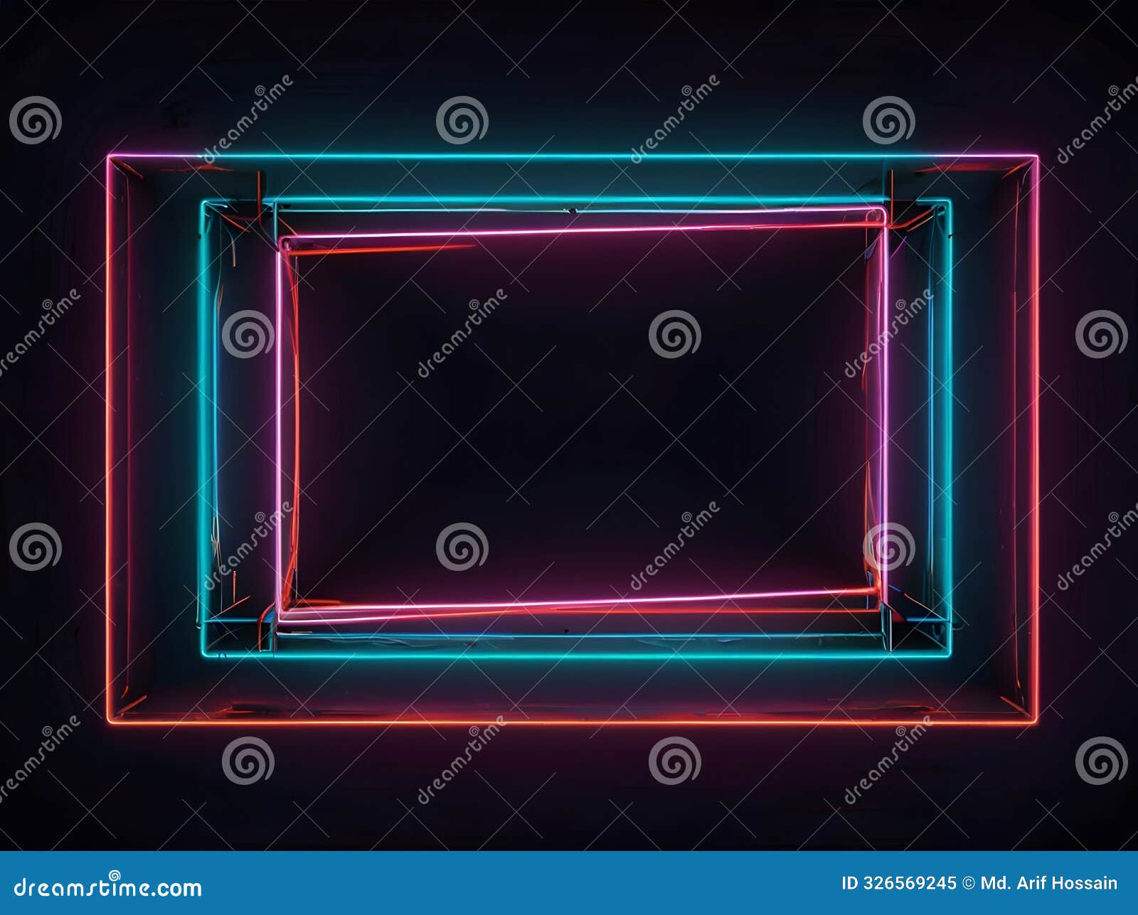 Abstract Modern Neon Frame Background Generative by Ai Stock ...