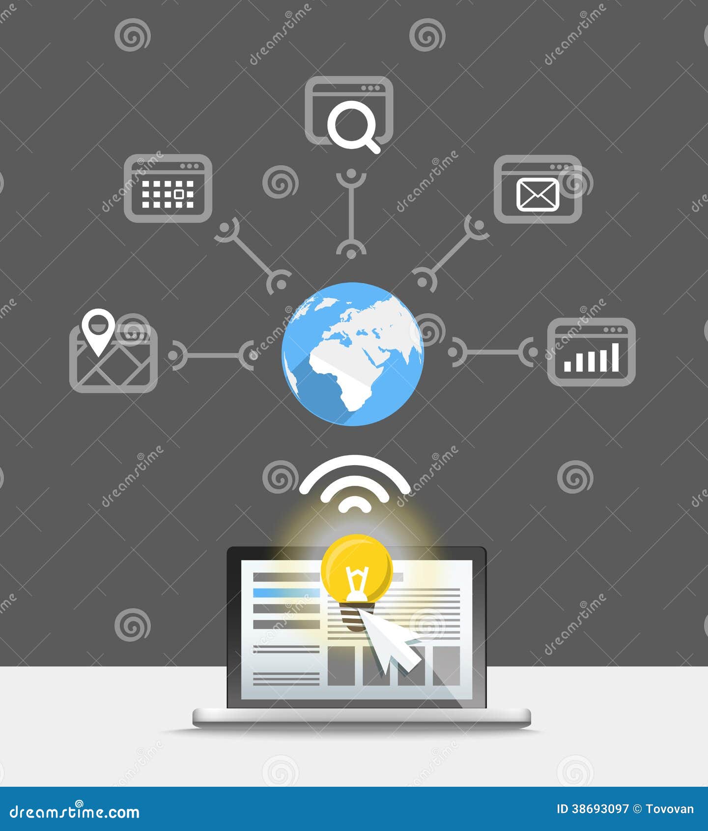 Abstract Modern Network Scheme Stock Illustration - Illustration of ...