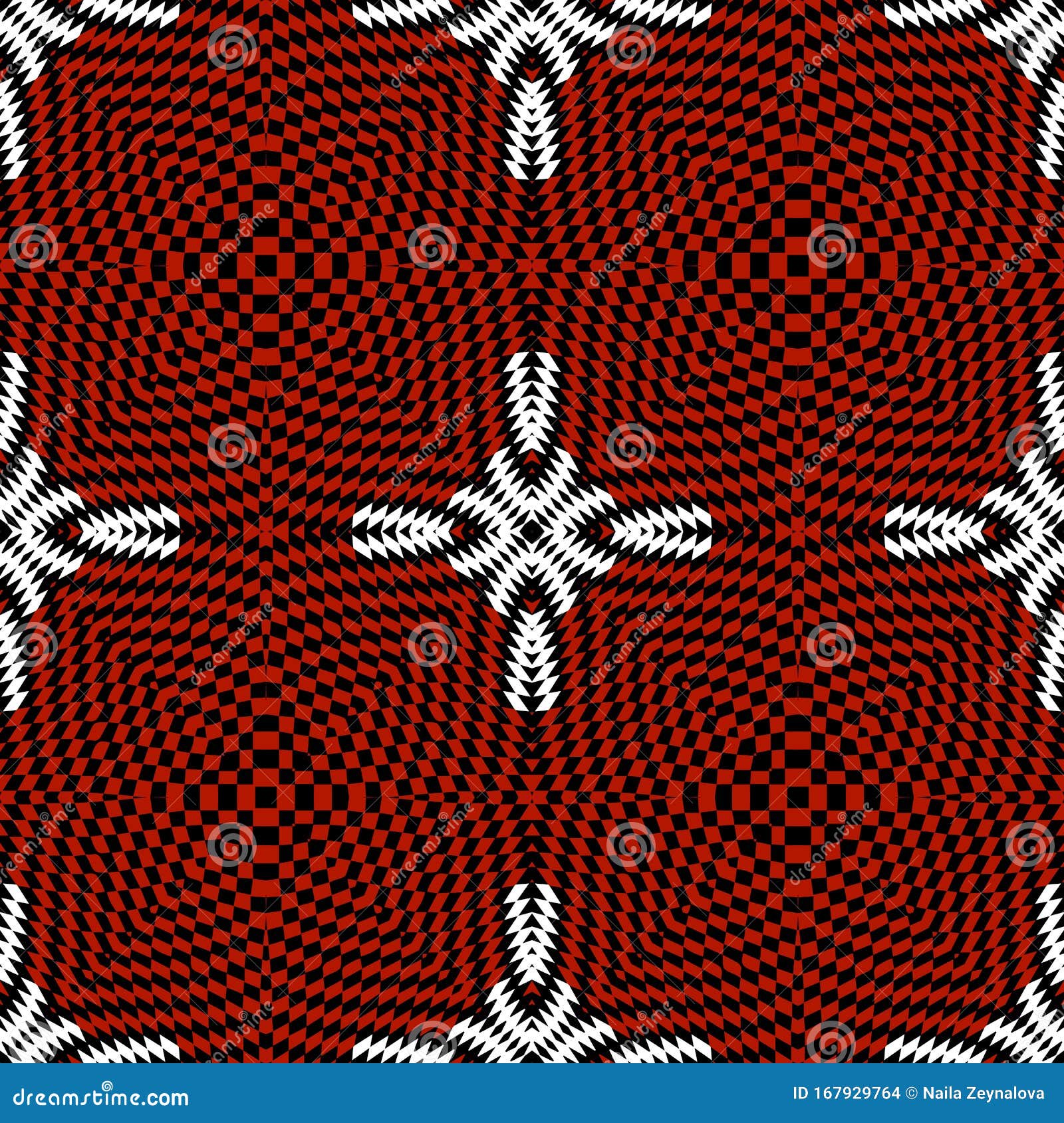 Abstract Modern Optical Illusion Style Seamless Pattern. Vector Black ...