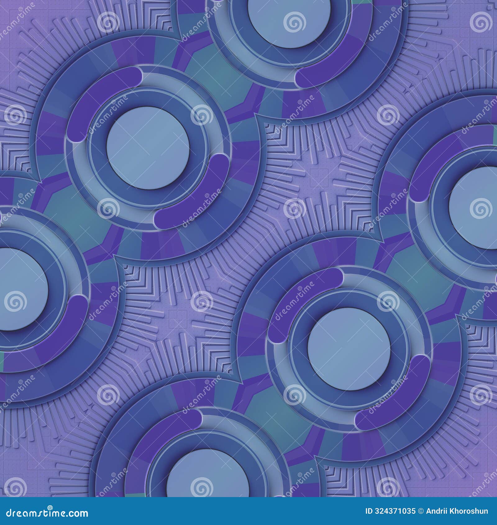 Modern Pattern Consisting of a Series of Interconnected Rings. 3d ...