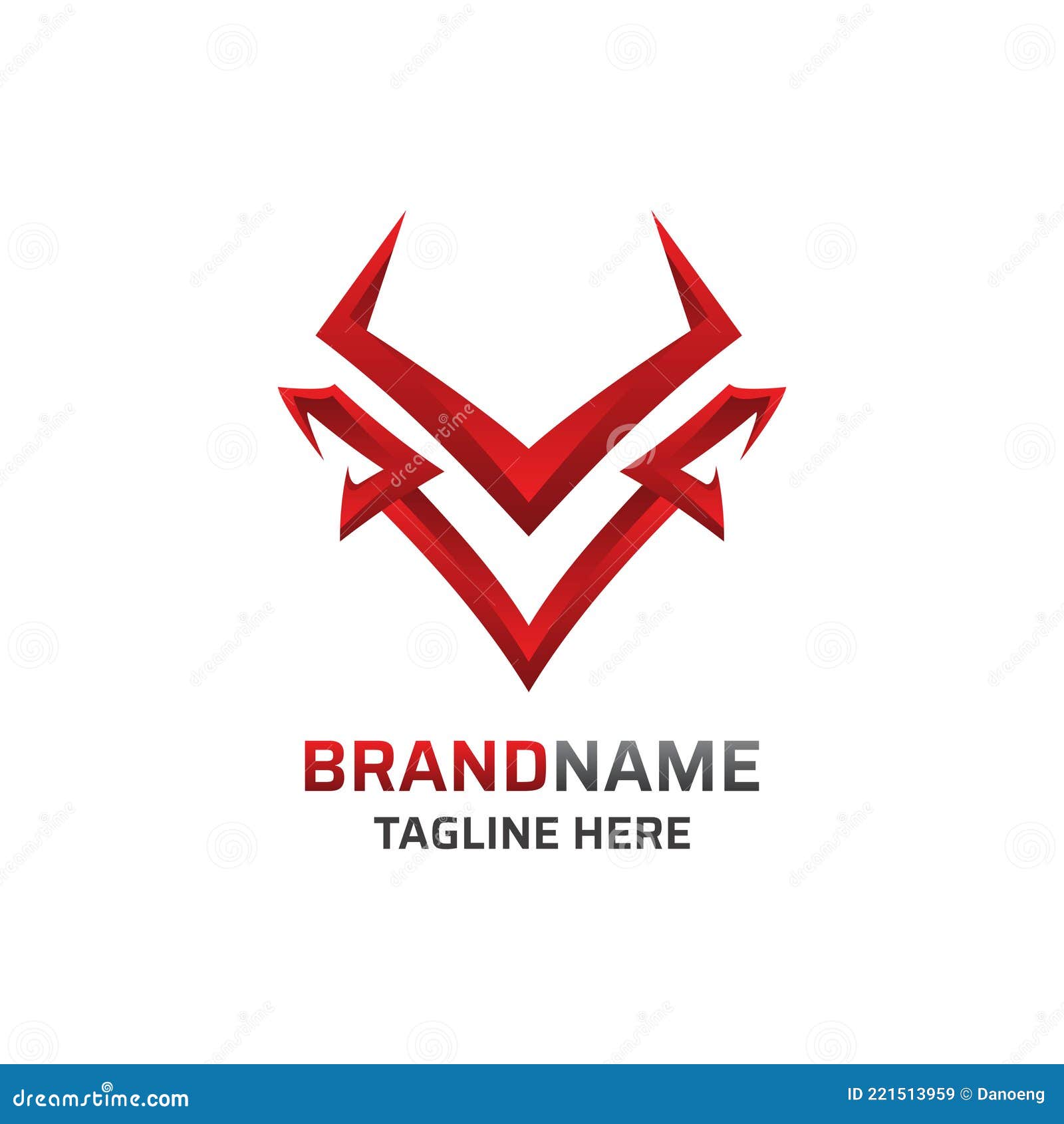 Abstract Modern Red Bull Logo Design Stock Vector - Illustration of ...