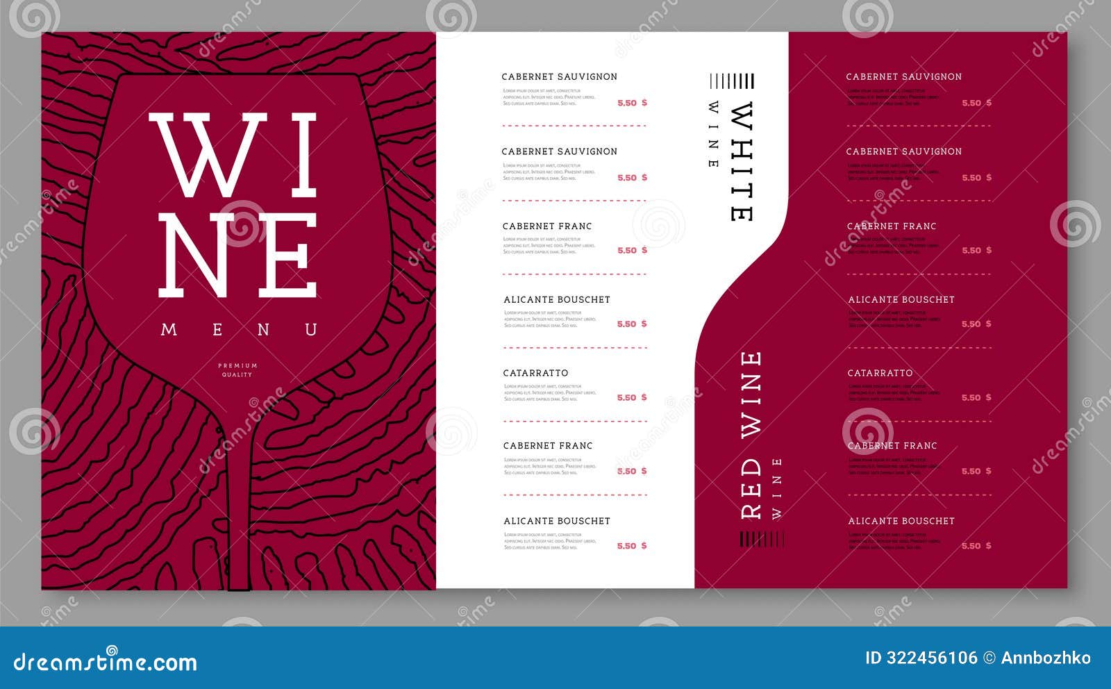 Abstract Modern Restaurant Wine Menu Design. Stock Vector ...