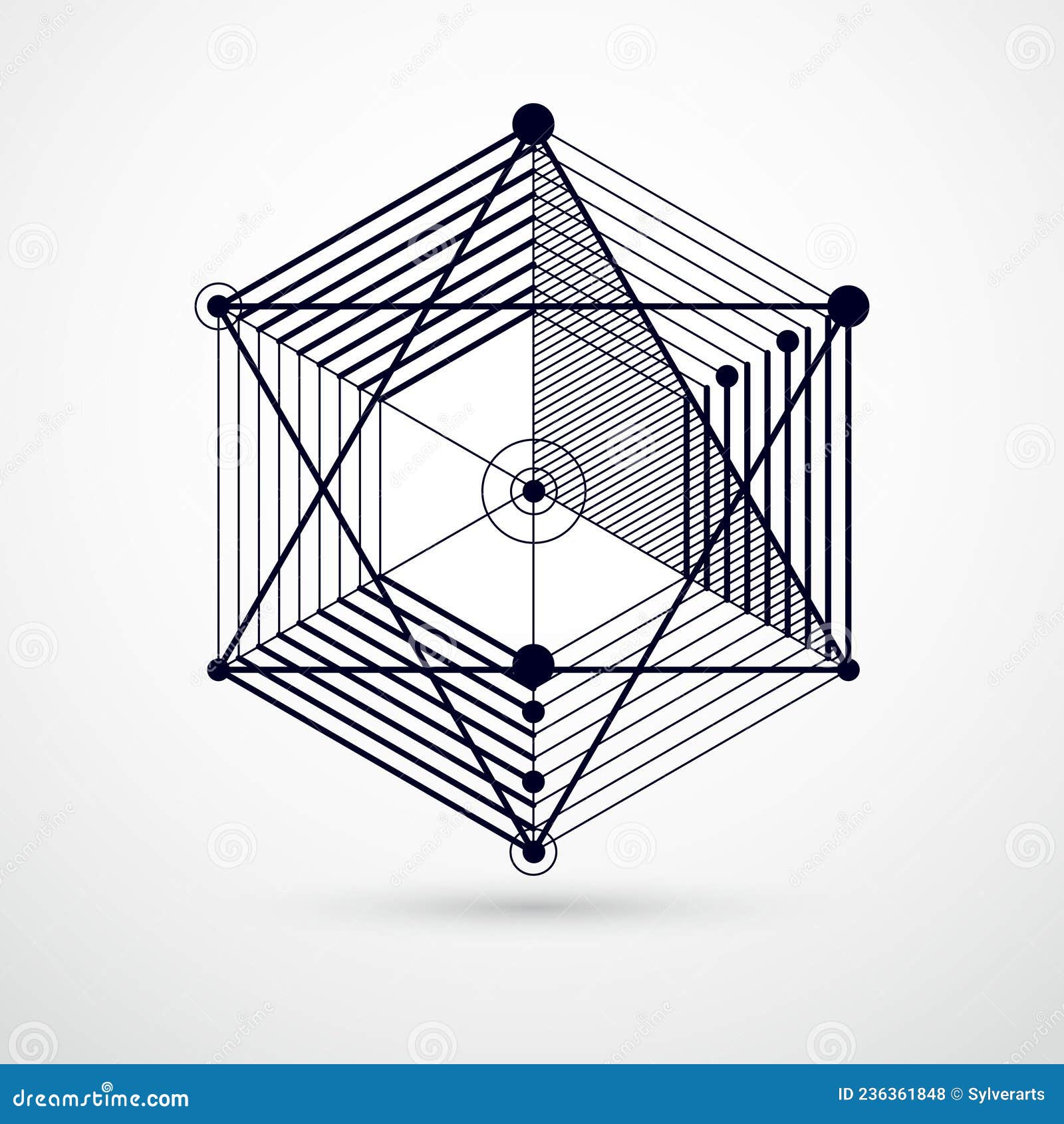 Abstract Modern Retro Black and White 3D Background, Geometric ...