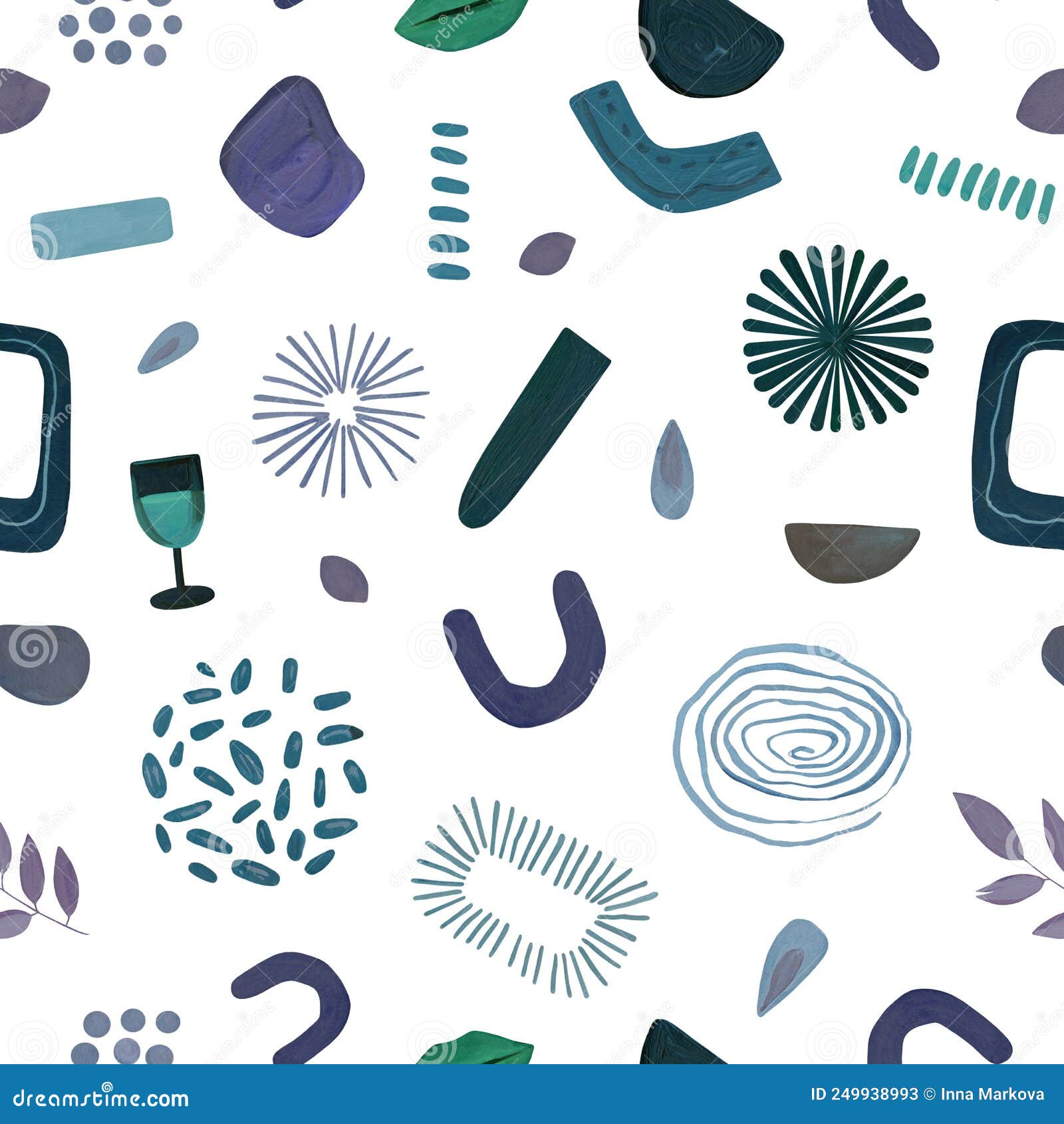 Abstract Modern Seamless Pattern. Simple Shape, Paint Texture Stock ...