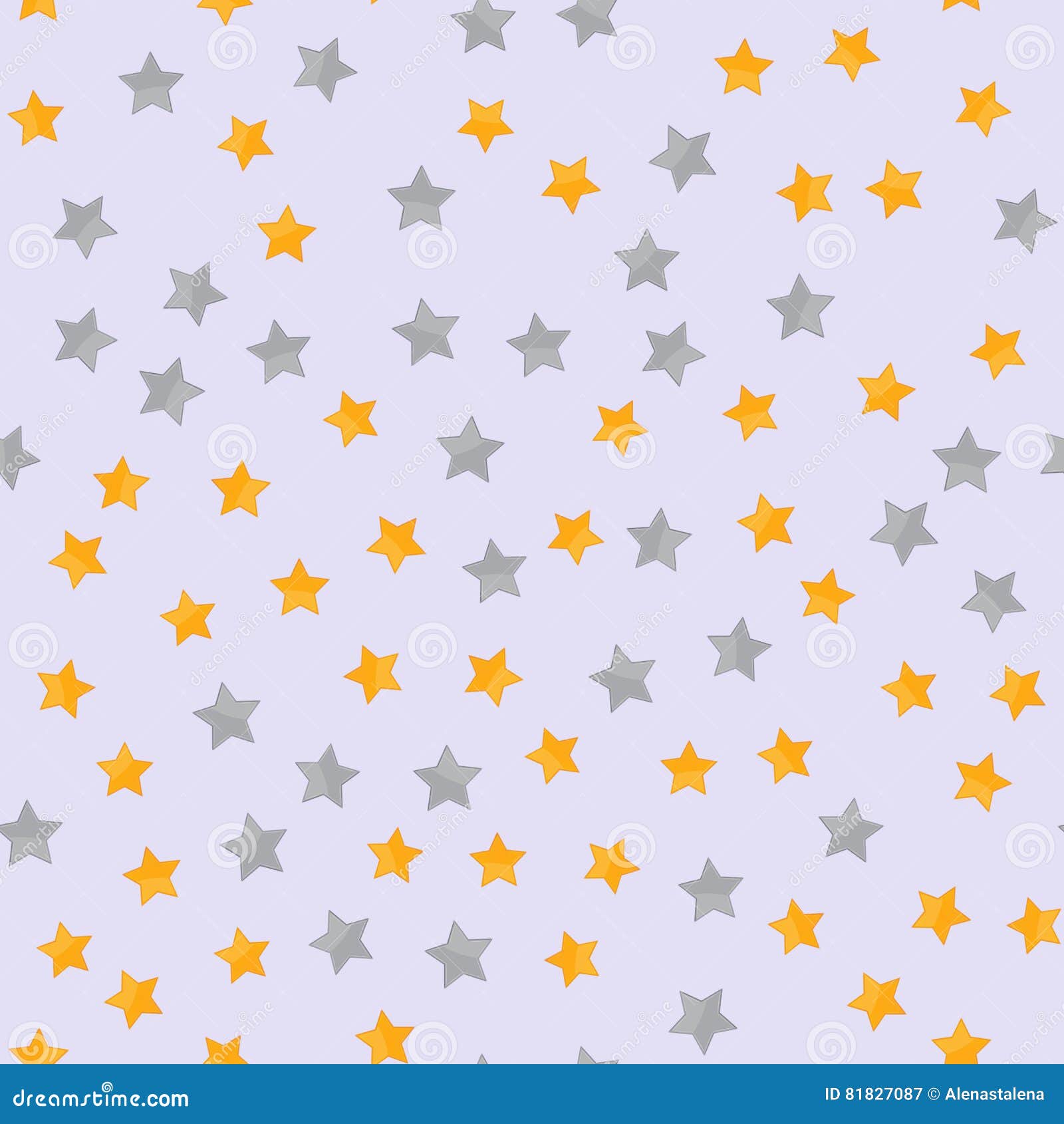 Abstract Modern Seamless Pattern with Yellow Stars. Starry Night Vector ...