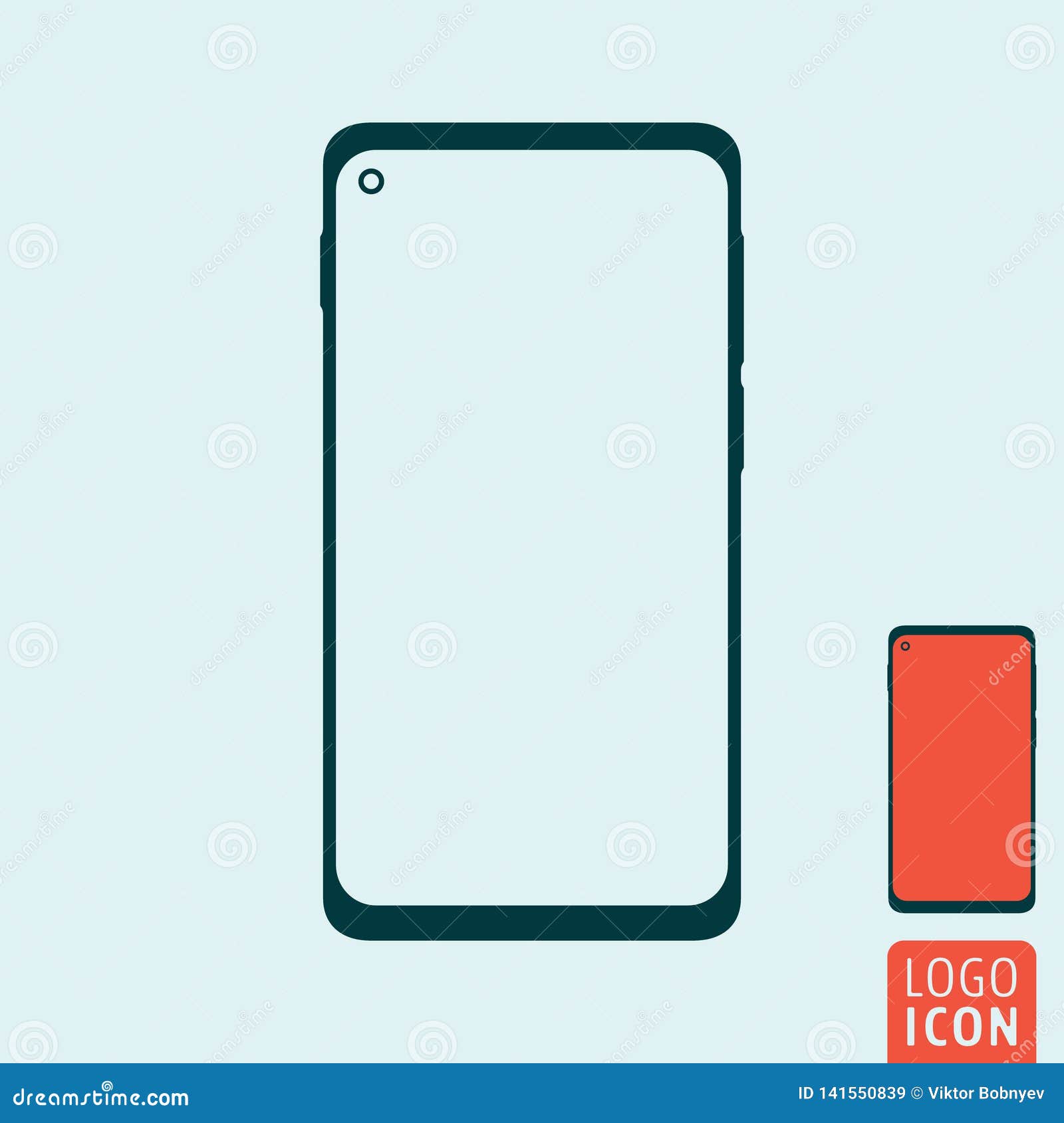Abstract Modern Smartphone Icon. Mobile Phone Frame Simple Flat Vector ...