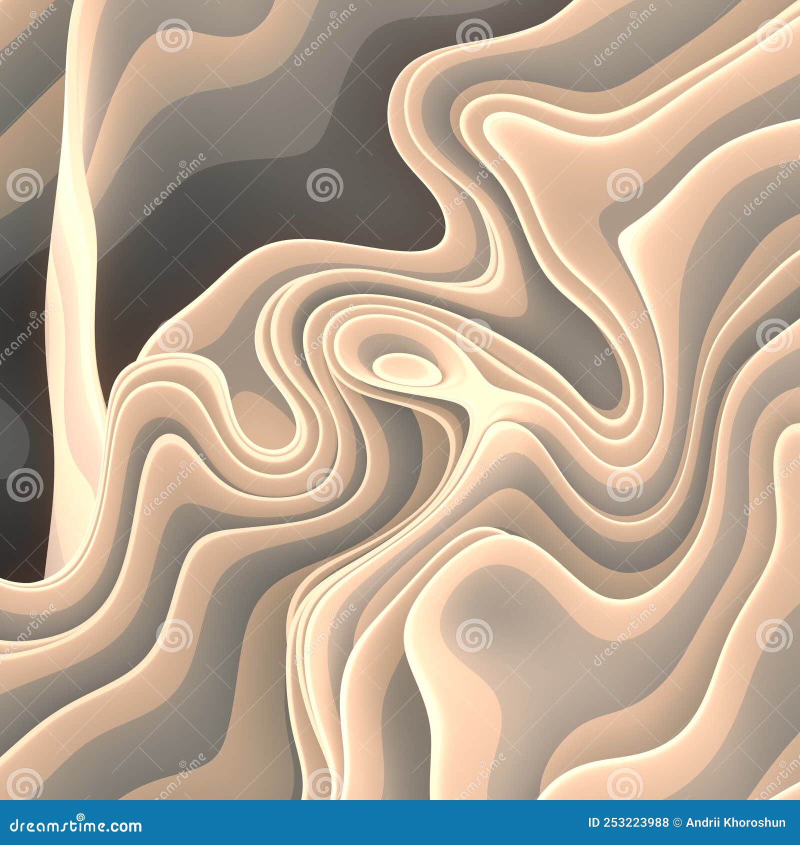 Abstract Modern Smooth Waves. Wave Pattern. Art Background. 3d ...