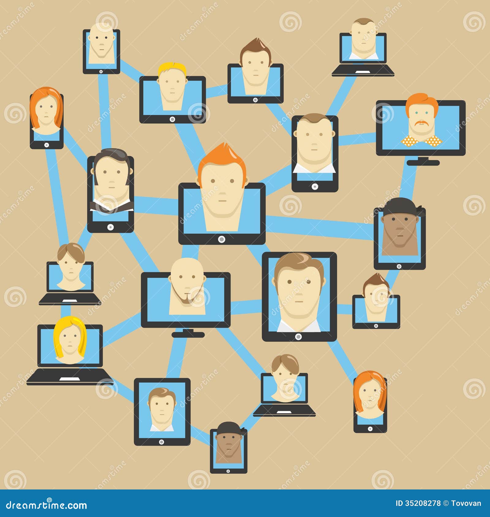 Abstract Modern Social Network Stock Illustration - Illustration of ...
