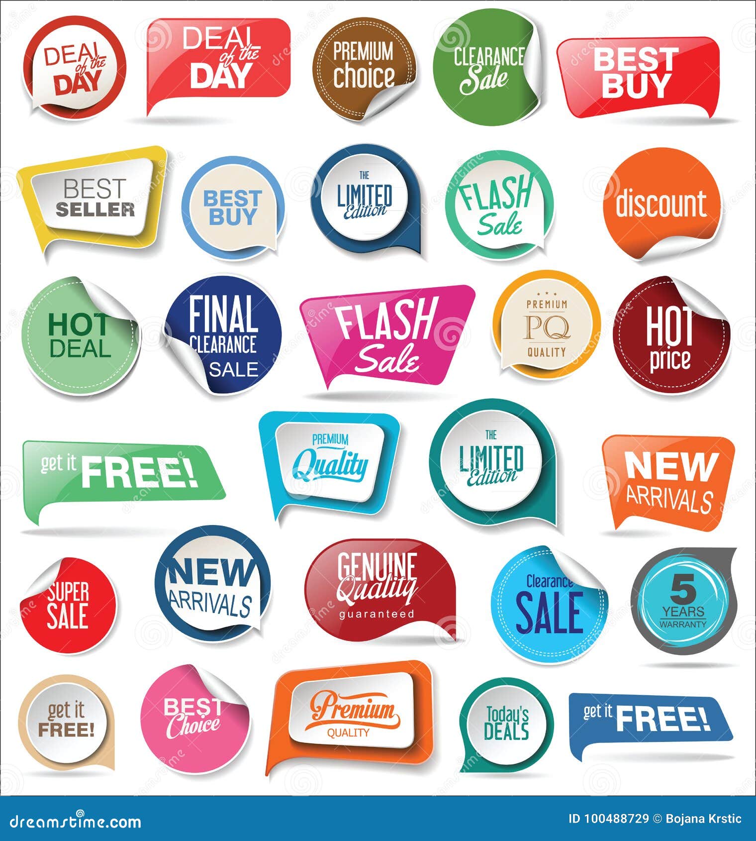 Abstract Modern Sticker Collection Stock Vector - Illustration of ...