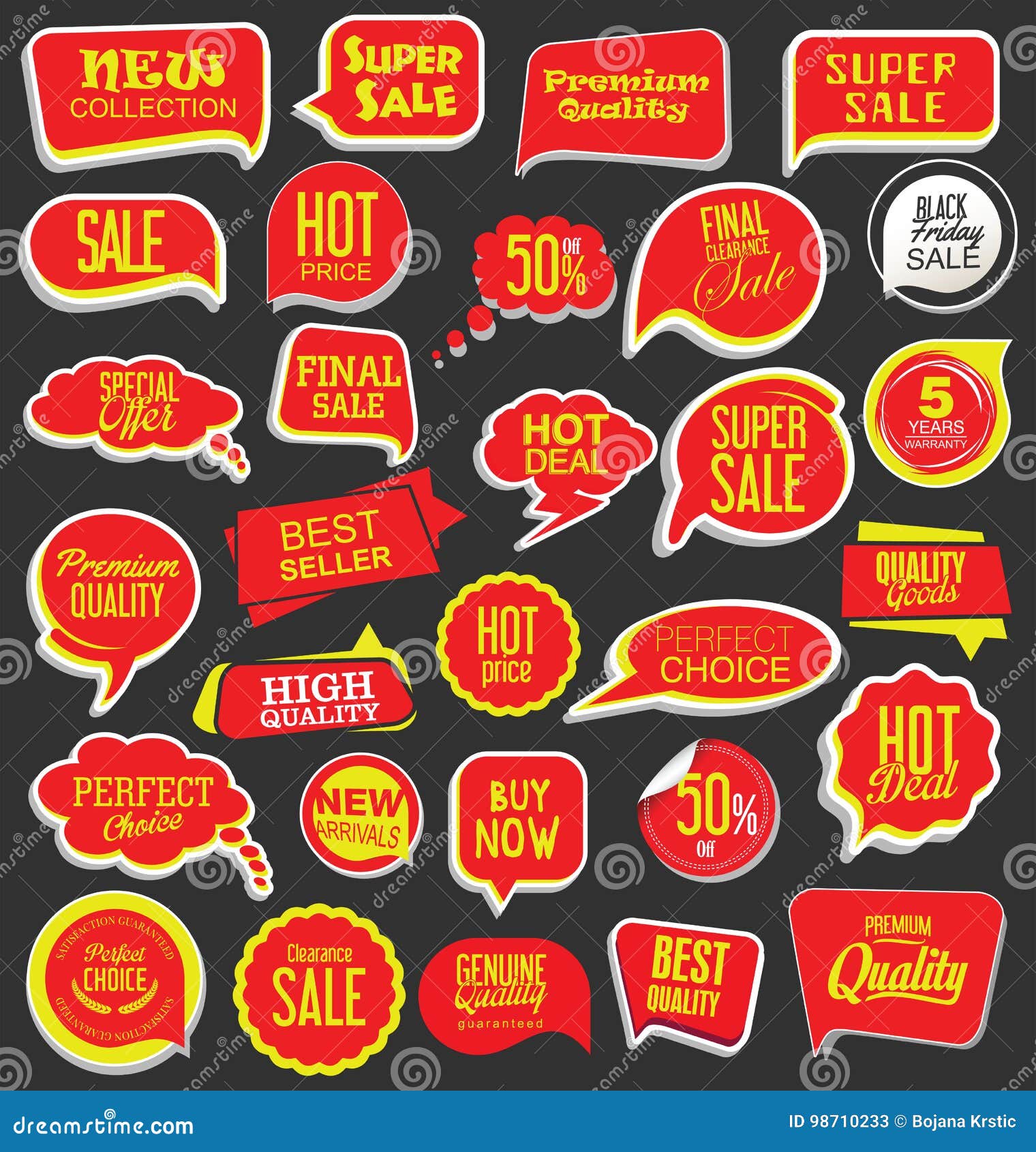 Abstract Modern Sticker Collection Stock Illustration - Illustration of ...