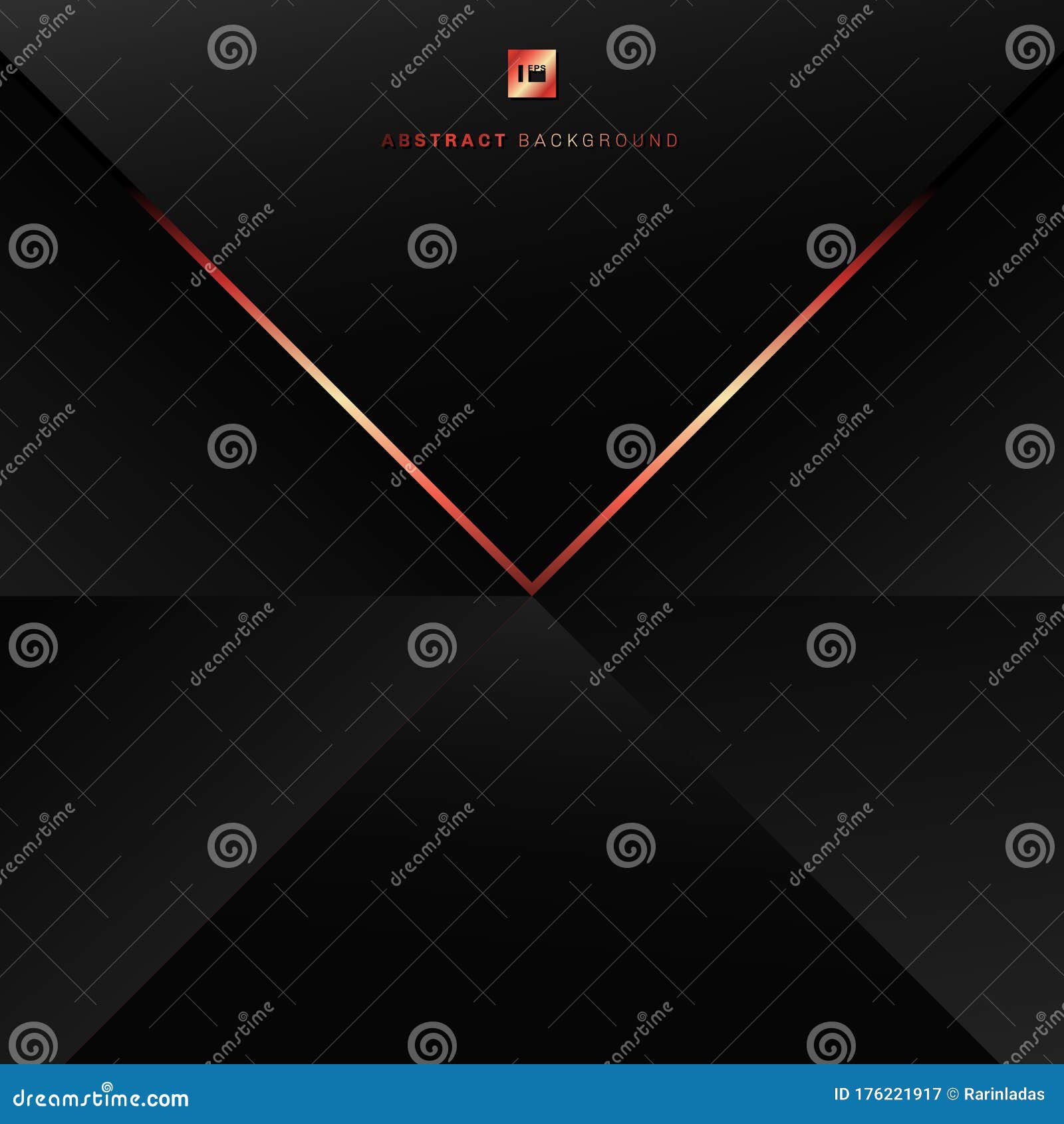 Abstract Modern Technology Concept Black Polygon Triangle on Red Glow ...
