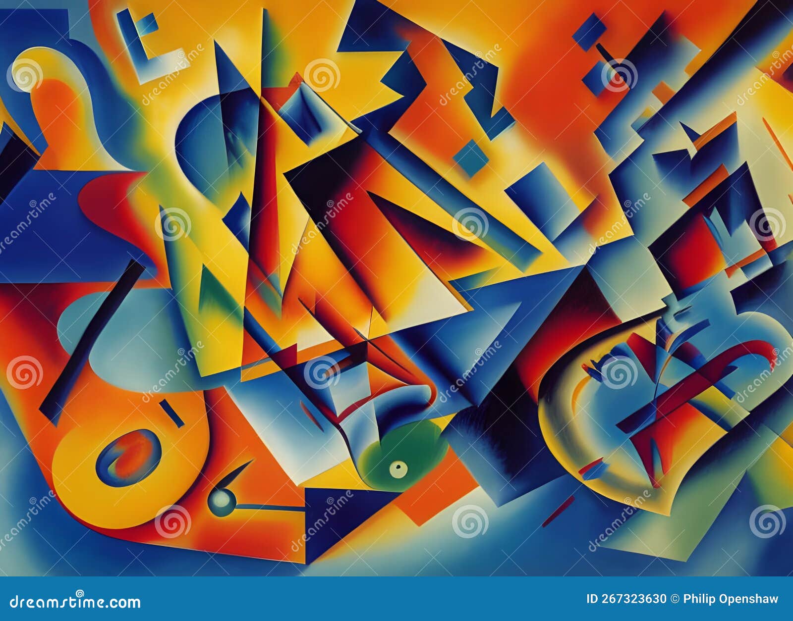 Abstract Modern Technology Themed Painting with Complementary Colors ... Abstract Modern Technology Themed Painting with Complementary Colors ...