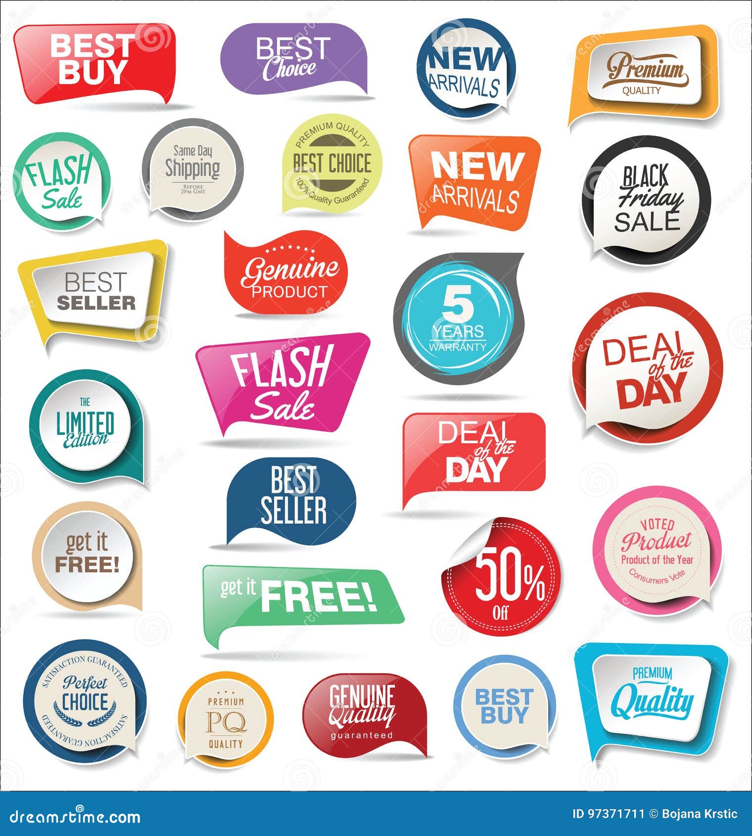 Abstract Modern Vector Sticker Collection Stock Vector - Illustration ...